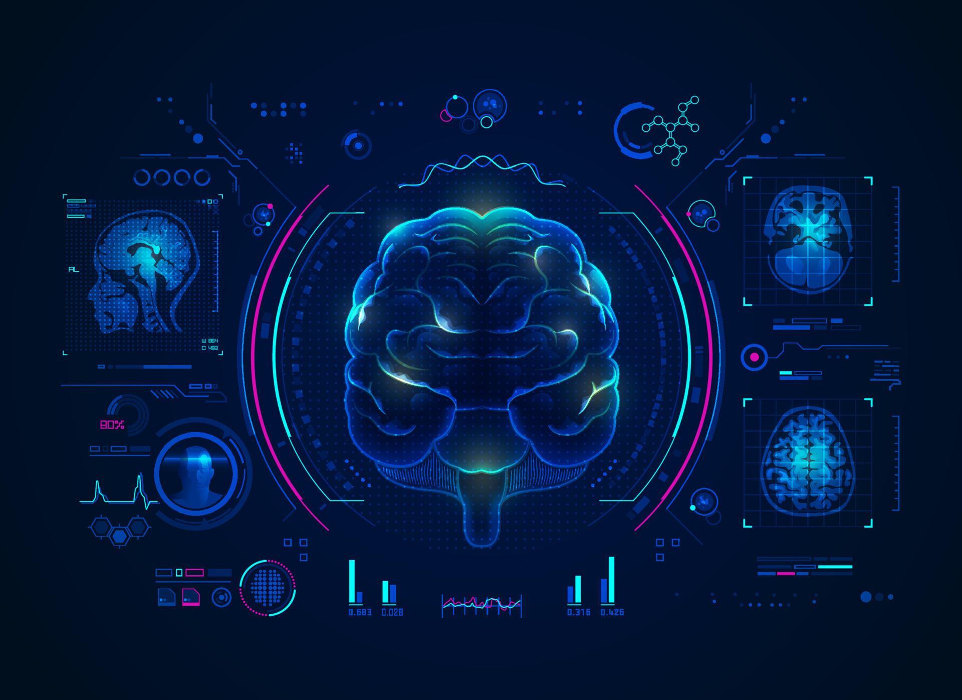 brain scan interface 15416266 Vector Art at Vecteezy
