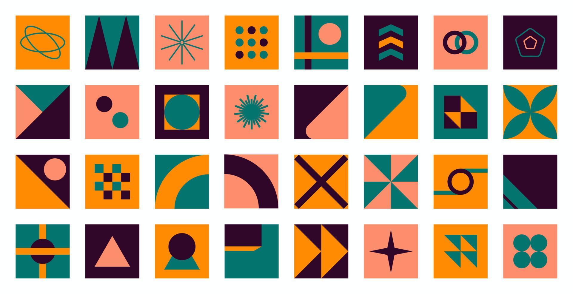 Bauhaus geometric brutalism elements. Modern basic bold forms, abstract dynamic shapes simple ...