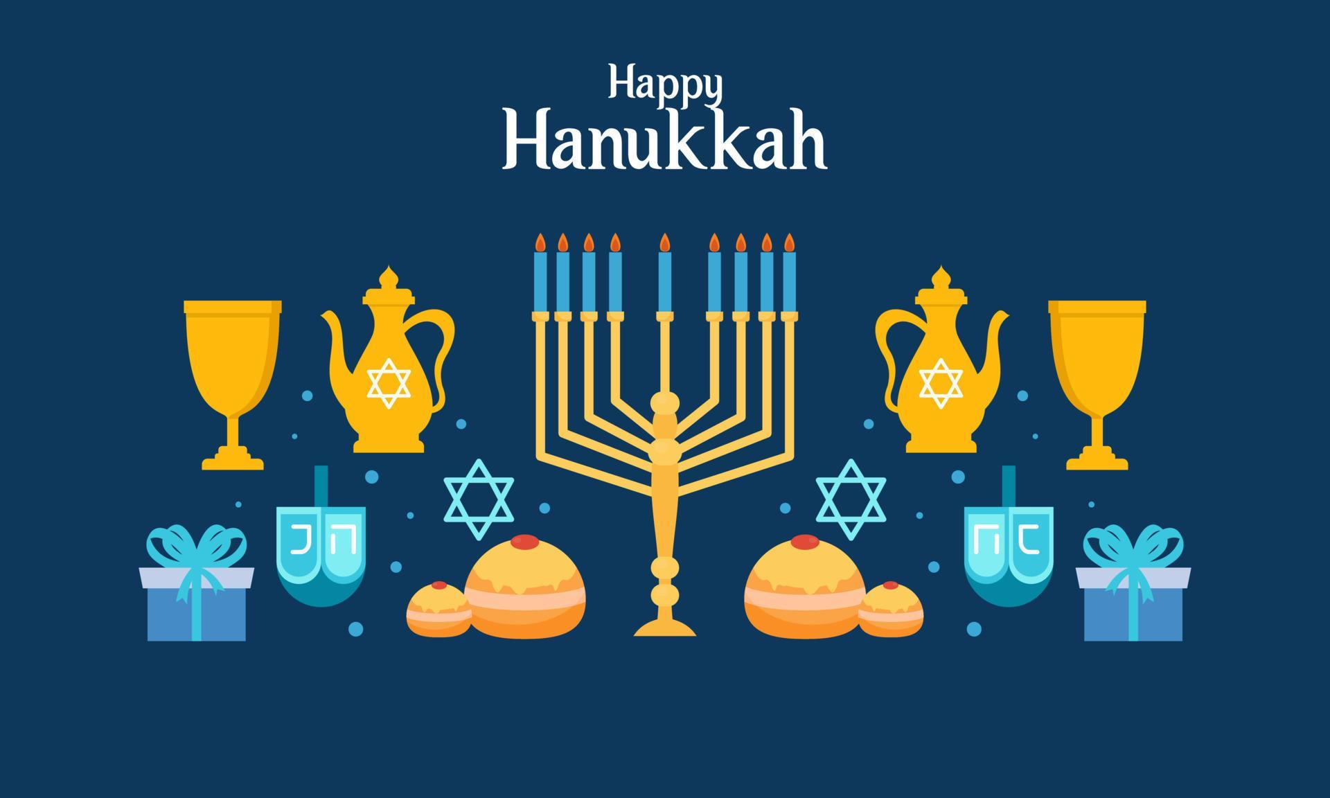 Hanukkah Menorah Happy Jewish Holiday Hanukkah Concept 15422195 Vector