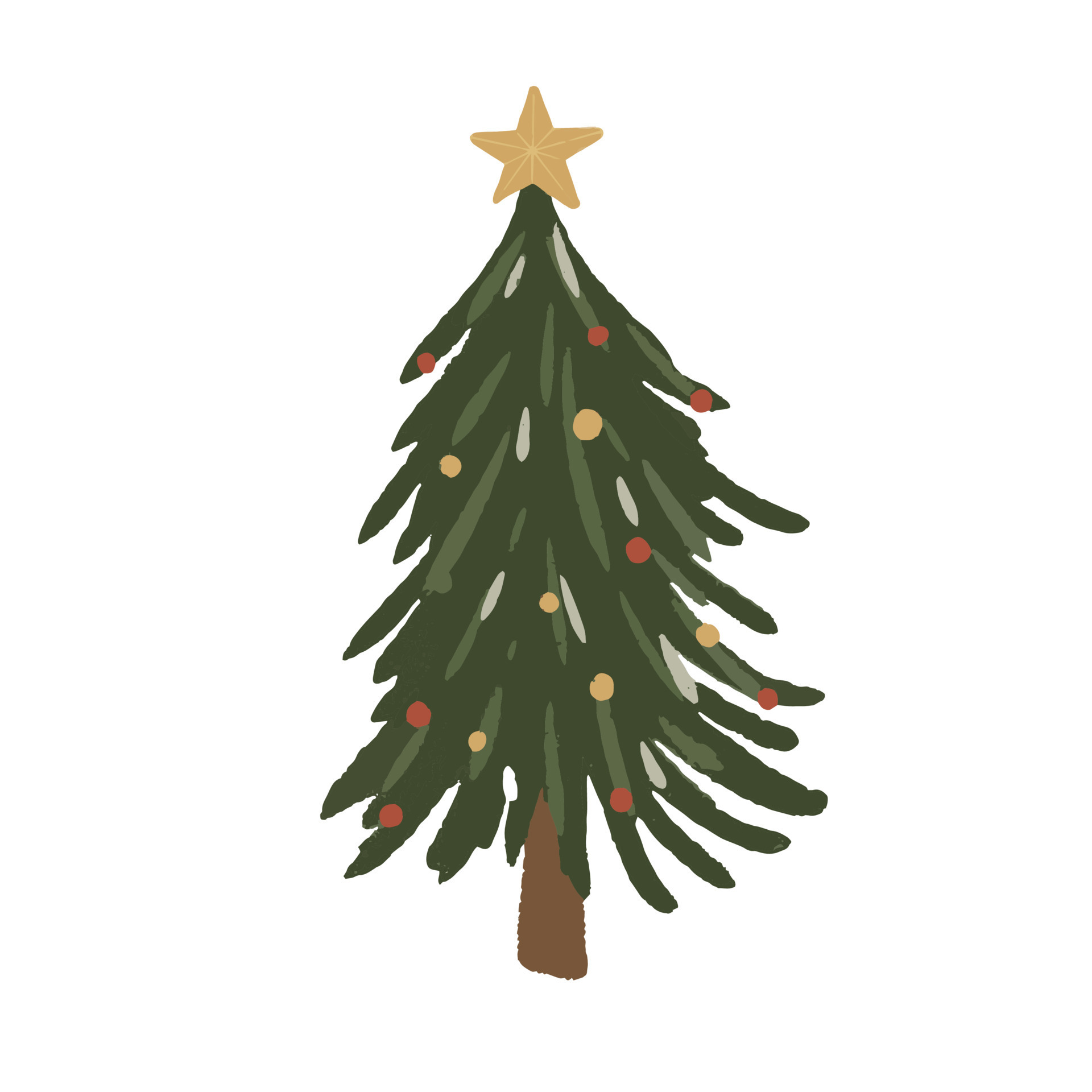 Hand drawn cute isolated clip art illustration of Christmas tree ... Hand drawn cute isolated clip art illustration of Christmas tree ...