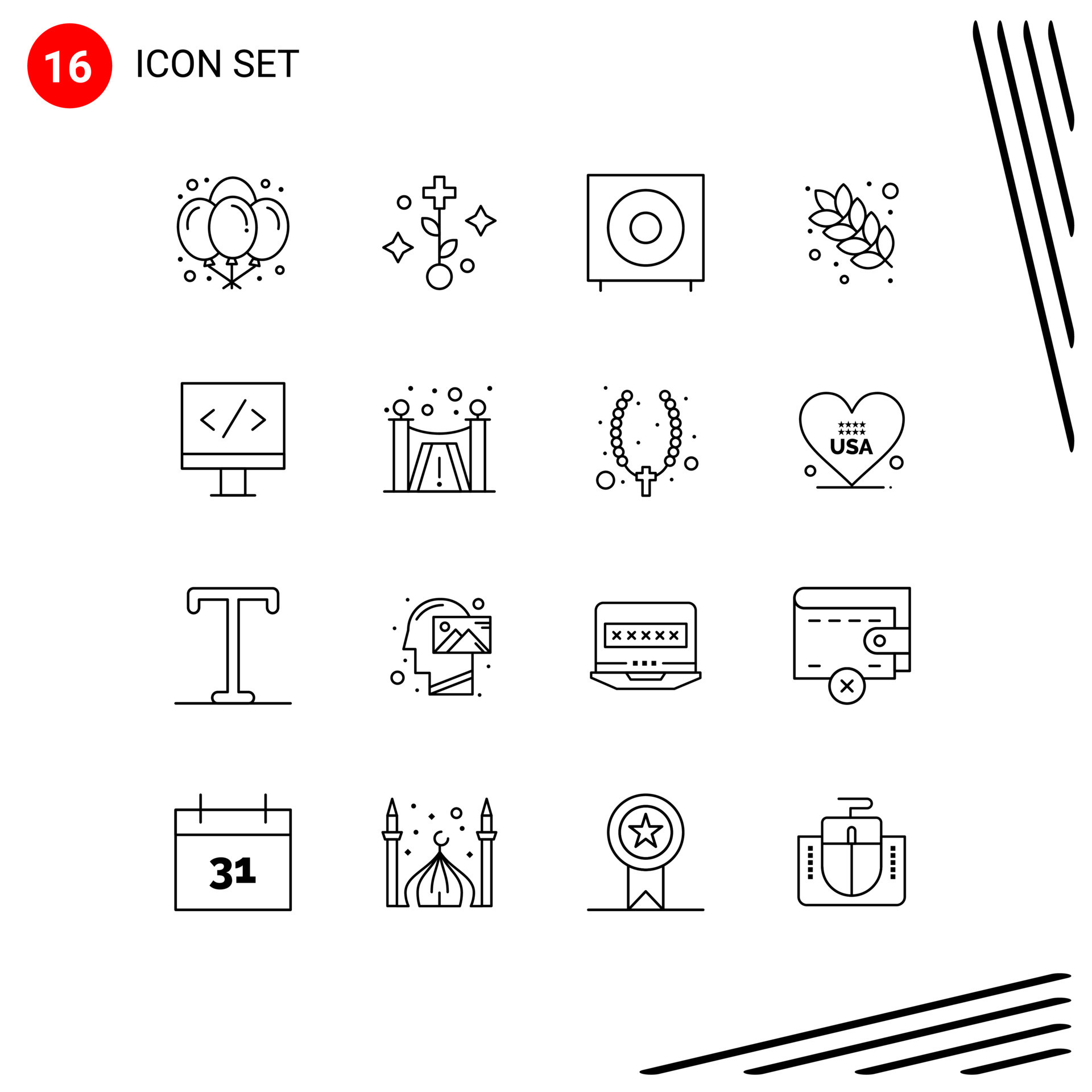 Set Of 16 Modern Ui Icons Symbols Signs For Monitor Nutrition Devices