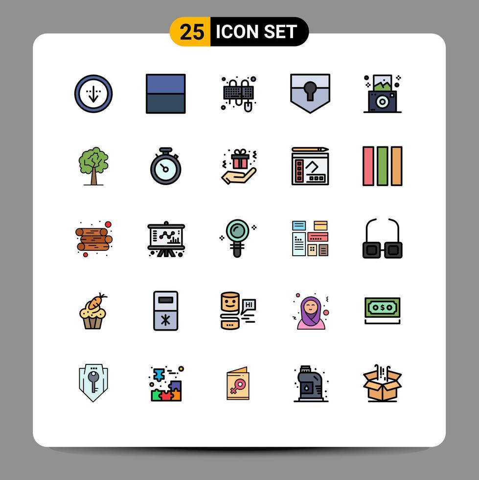 25 User Interface Filled line Flat Color Pack of modern Signs and ...