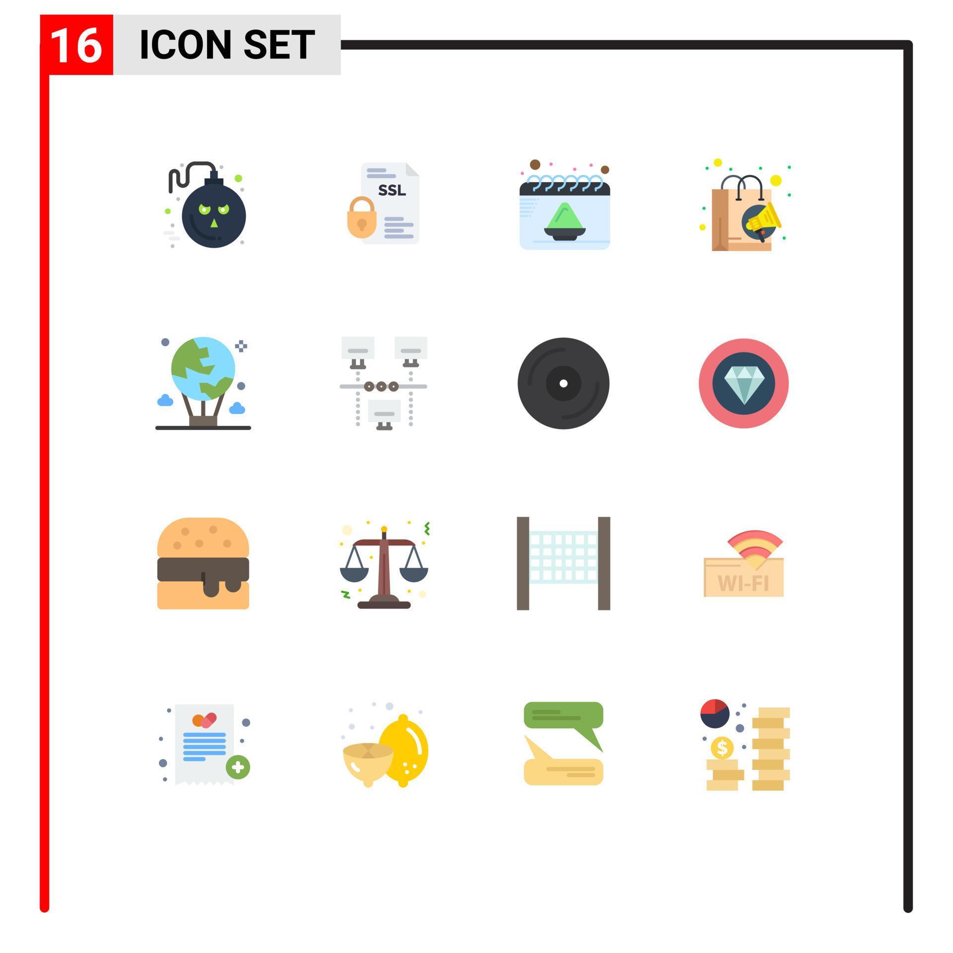 Stock Vector Icon Pack of 16 Line Signs and Symbols for air marketing ...
