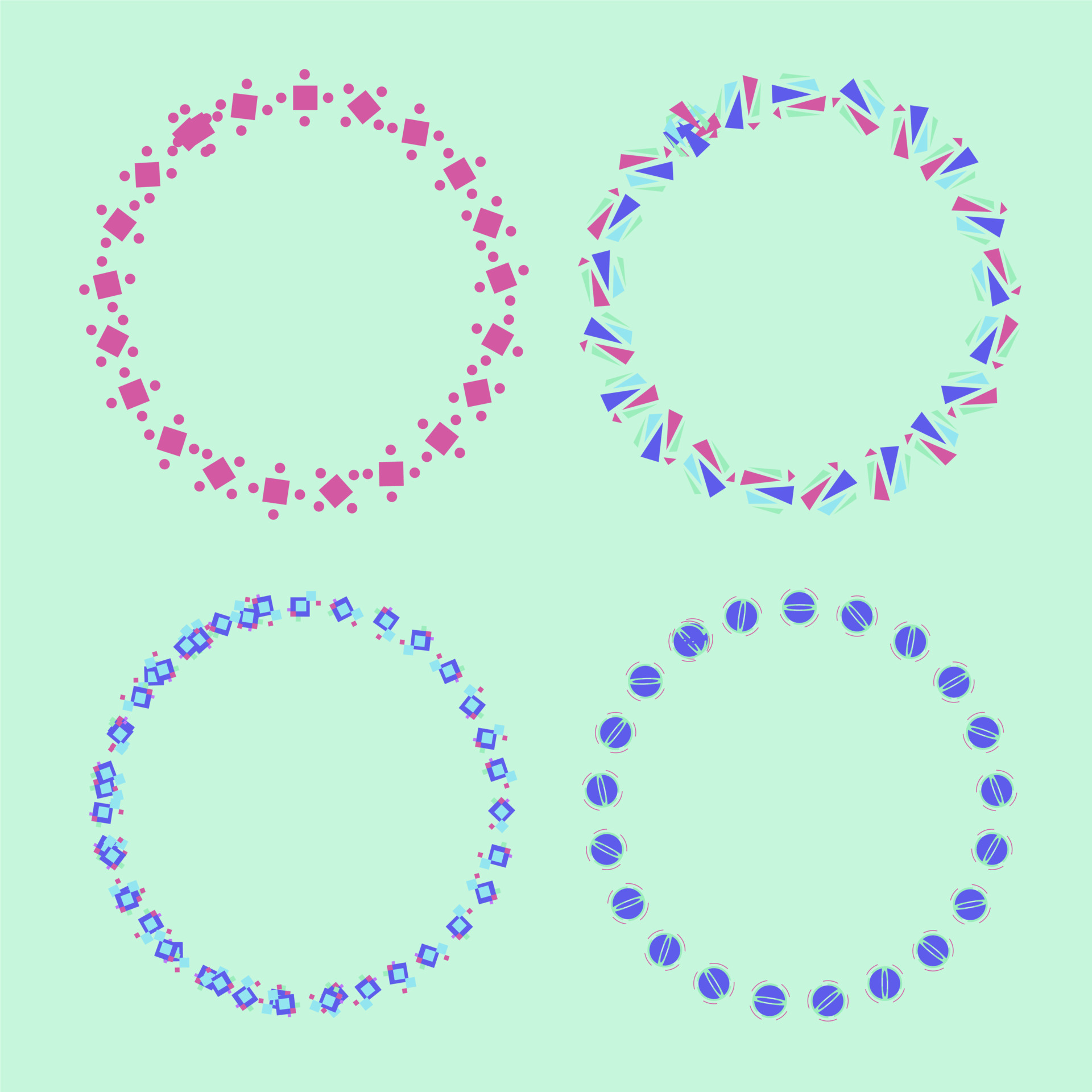 Set abstract border circle 15425978 Vector Art at Vecteezy