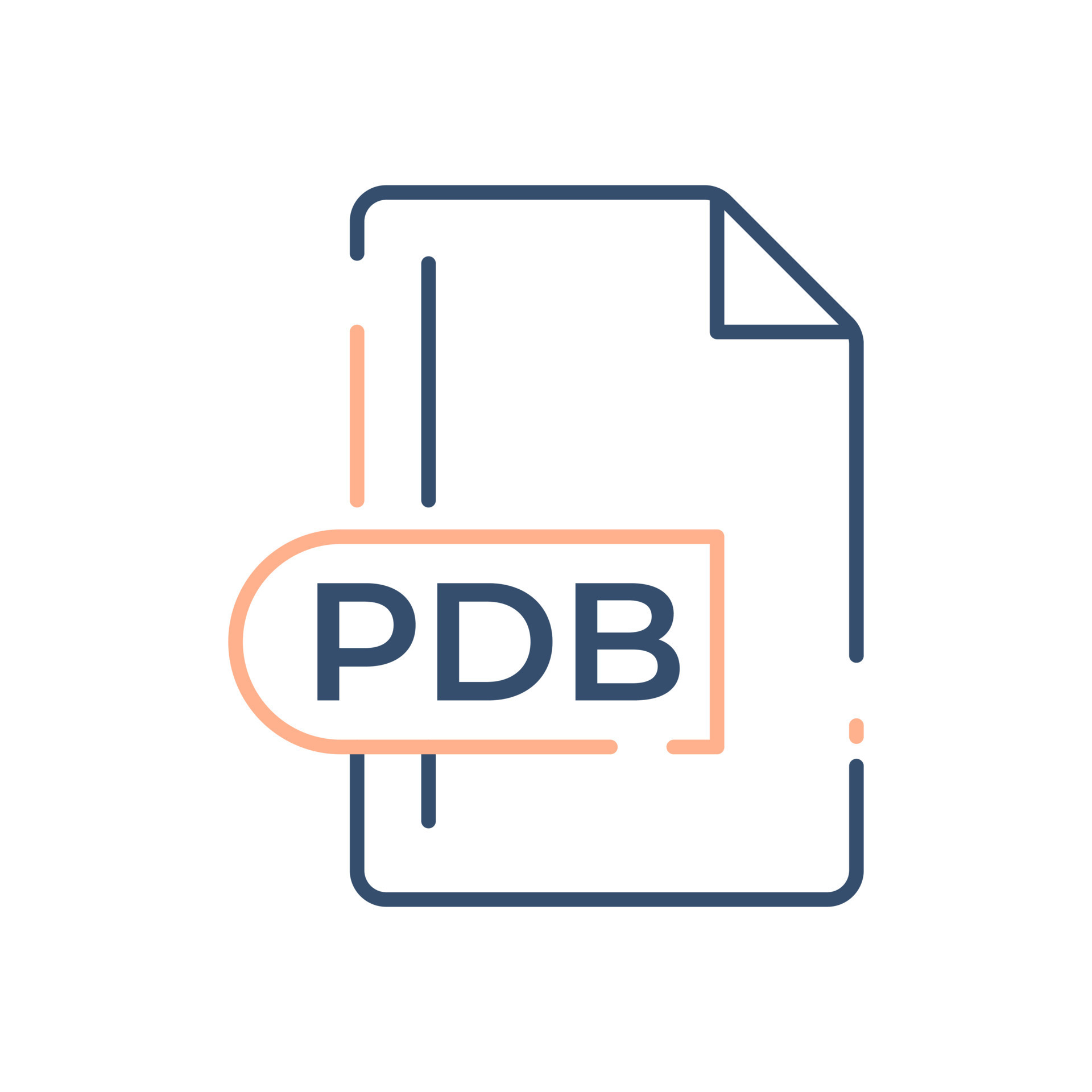 PDB File Format Icon. PDB extension line icon. 15426247 Vector Art at ...