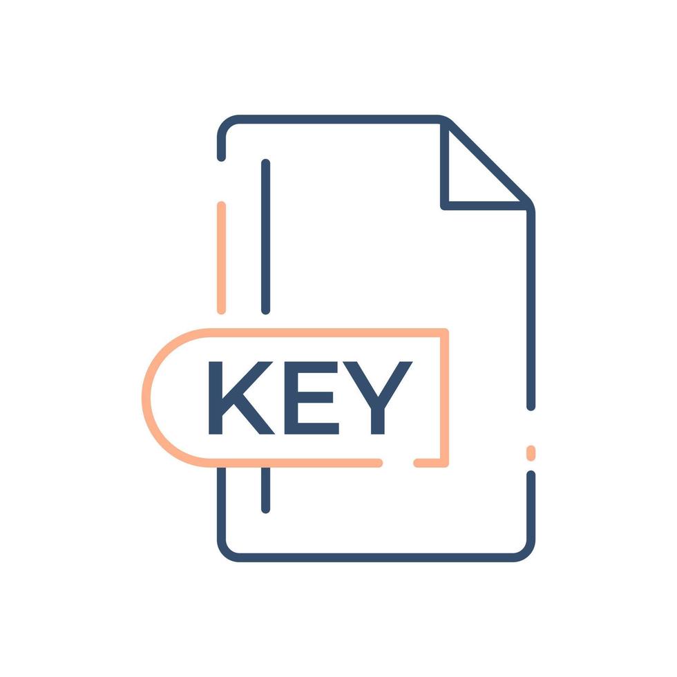 KEY File Format Icon. KEY extension line icon. 15426252 Vector Art at ...