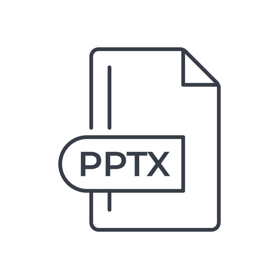icono de formato de archivo pptx. icono de línea de extensión pptx ...