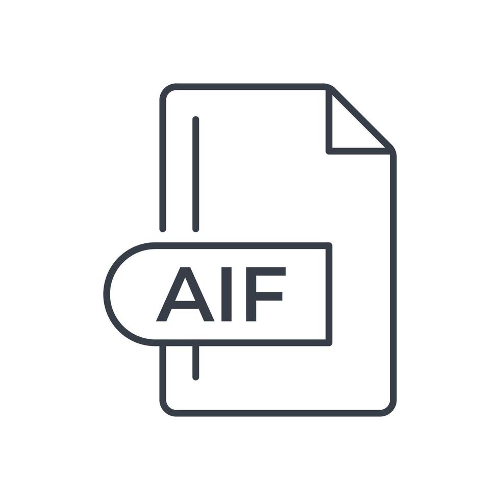 AIF File Format Icon. AIF extension line icon. 15426289 Vector Art at Vecteezy