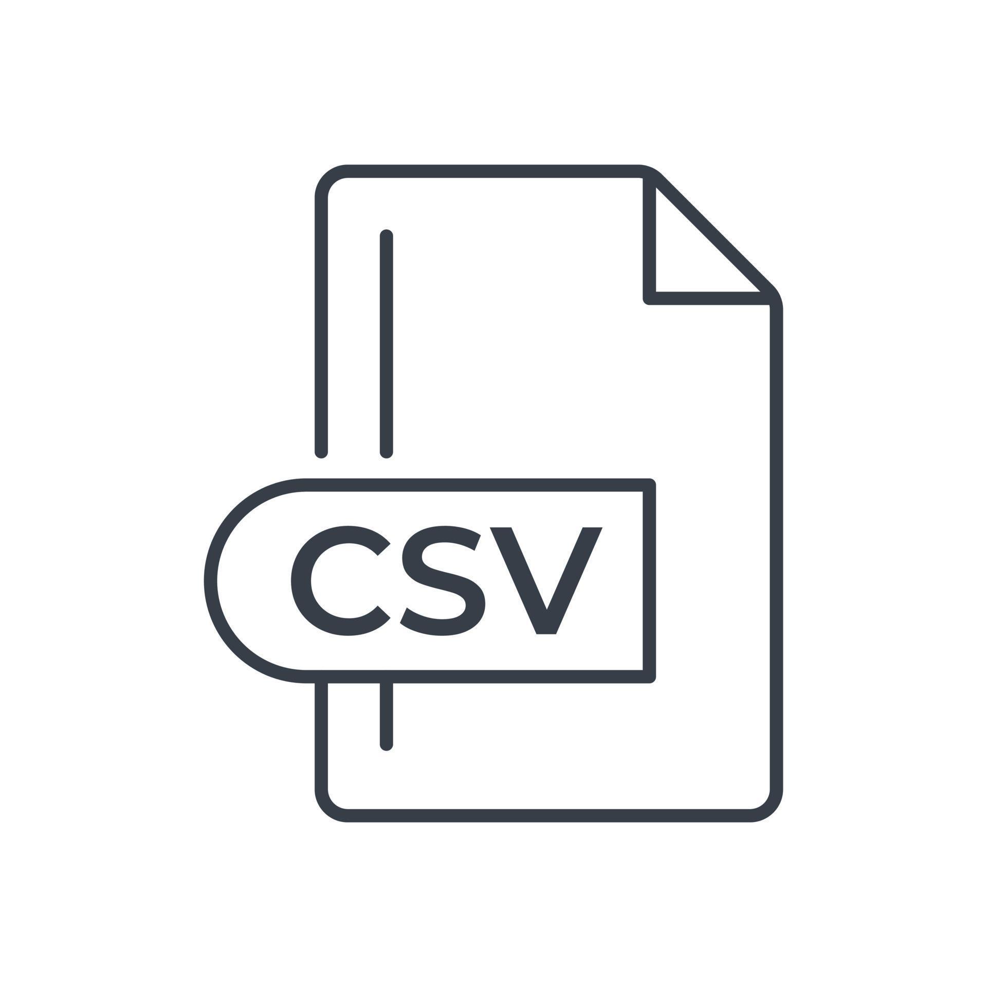 CSV File Format Icon. CSV extension line icon. 15426406 Vector Art at ...
