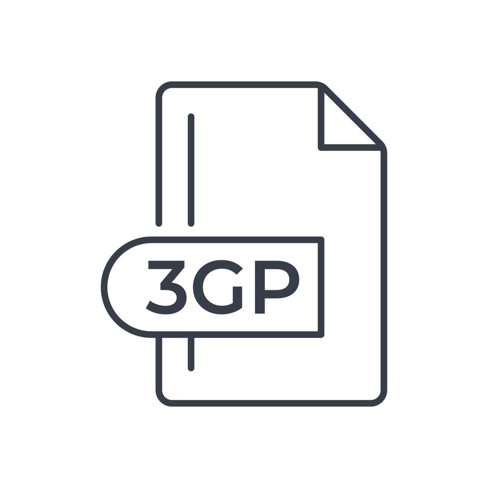 3GP File Format Icon. 3GP extension line icon. 15426427 Vector Art at Vecteezy