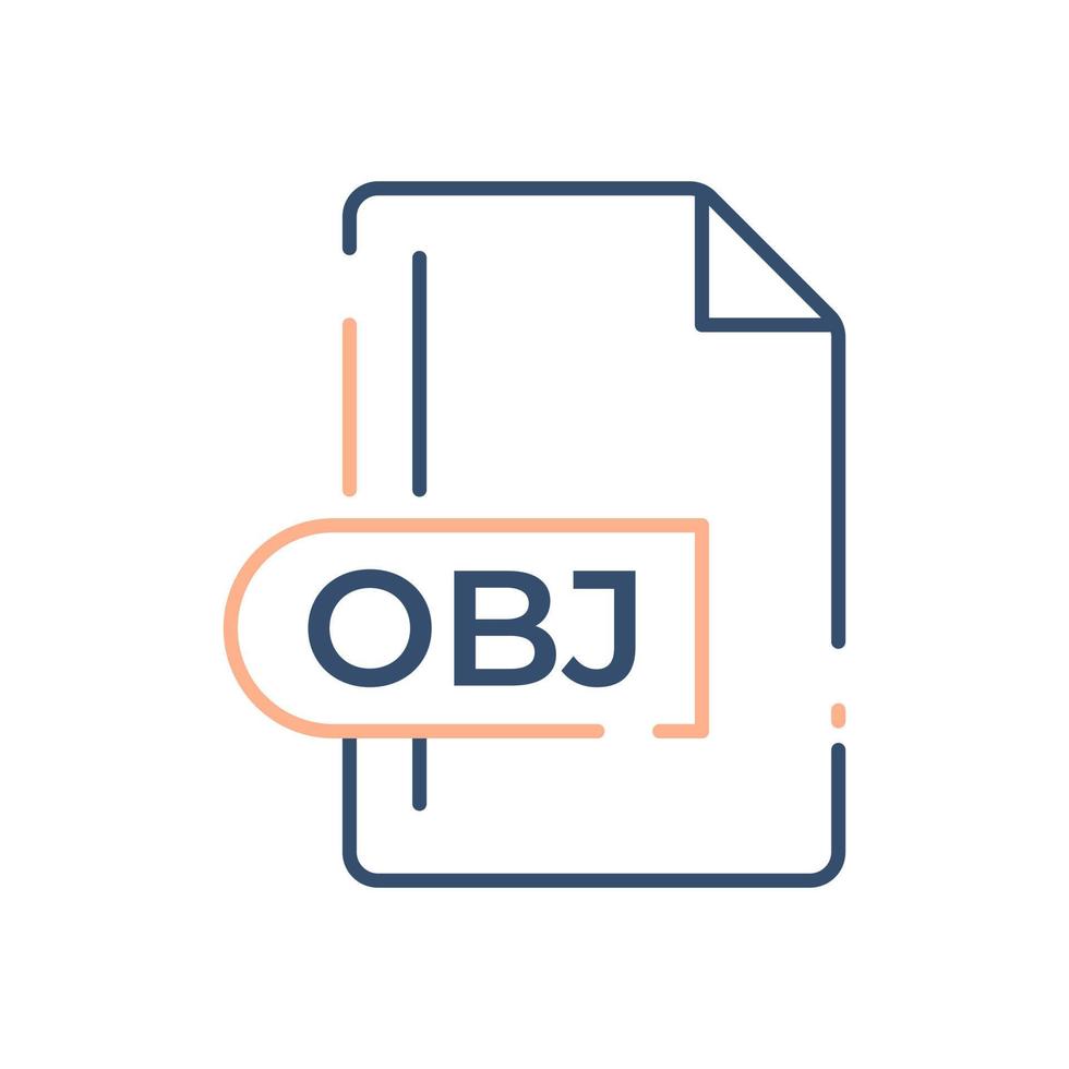 OBJ File Format Icon. OBJ extension line icon. 15426530 Vector Art at ...