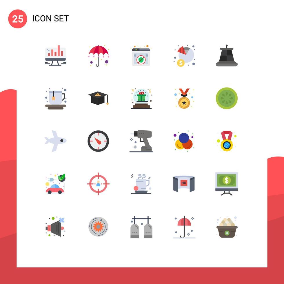 Set of 25 Modern UI Icons Symbols Signs for money gross umbrella ...