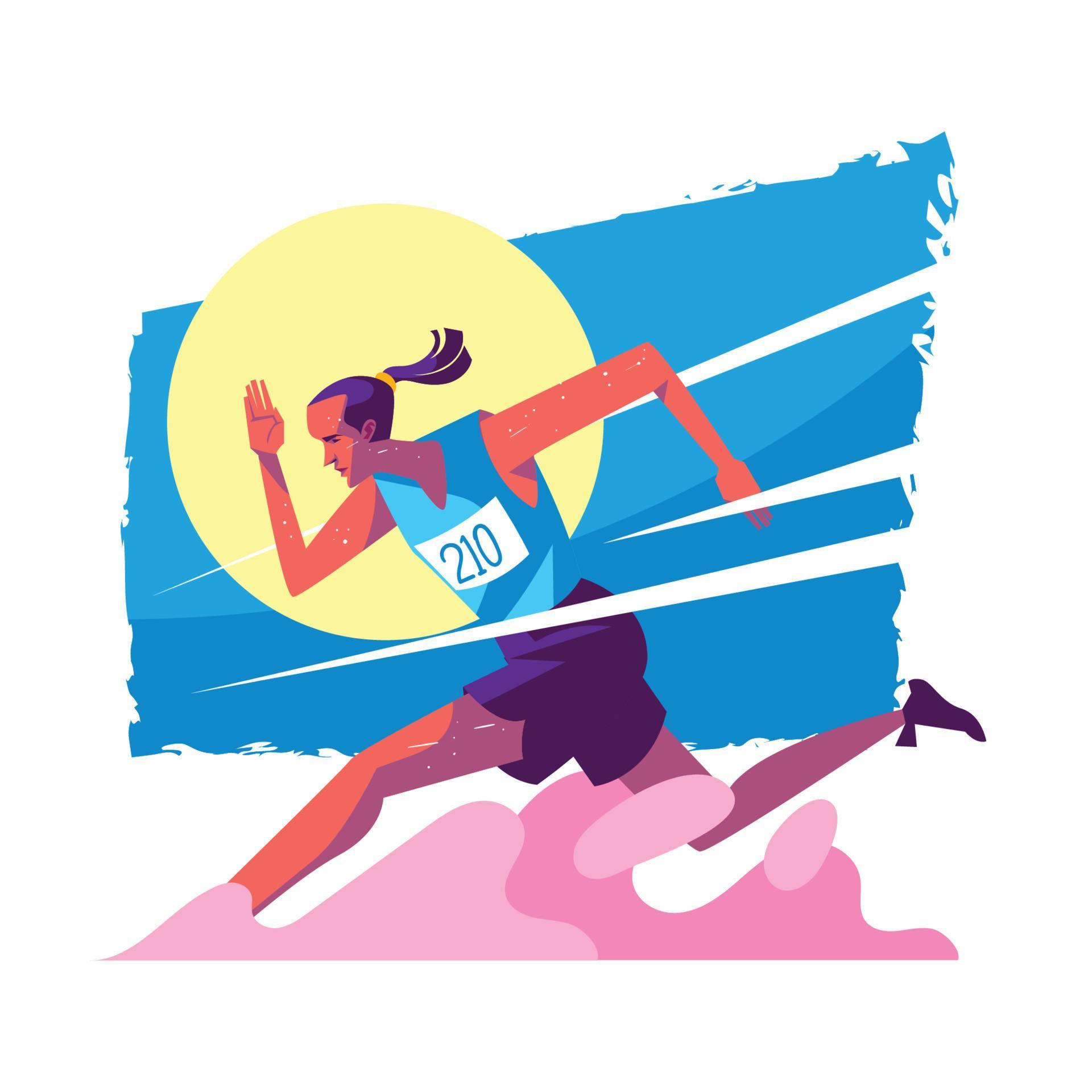 Professional Female Runner 15429668 Vector Art at Vecteezy