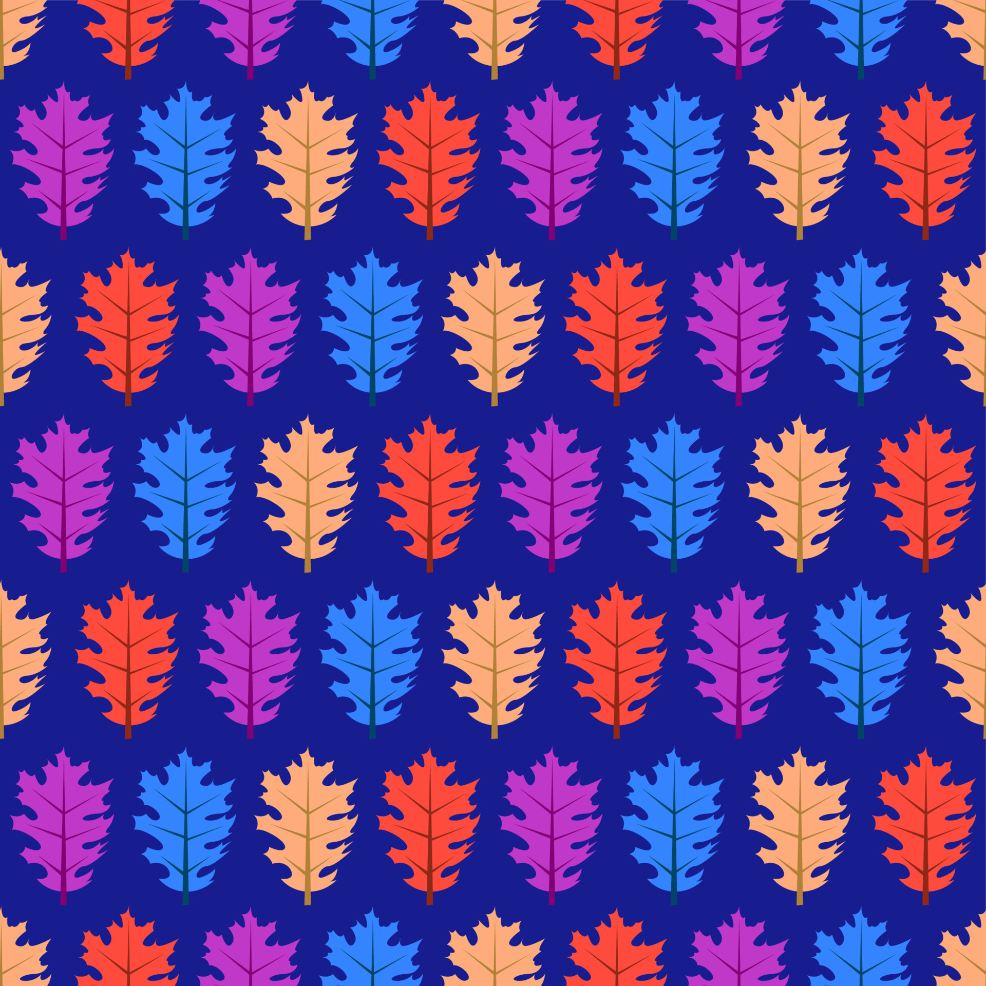 Autumn Leaves Seamless Pattern Background Set 15430385 Vector Art At