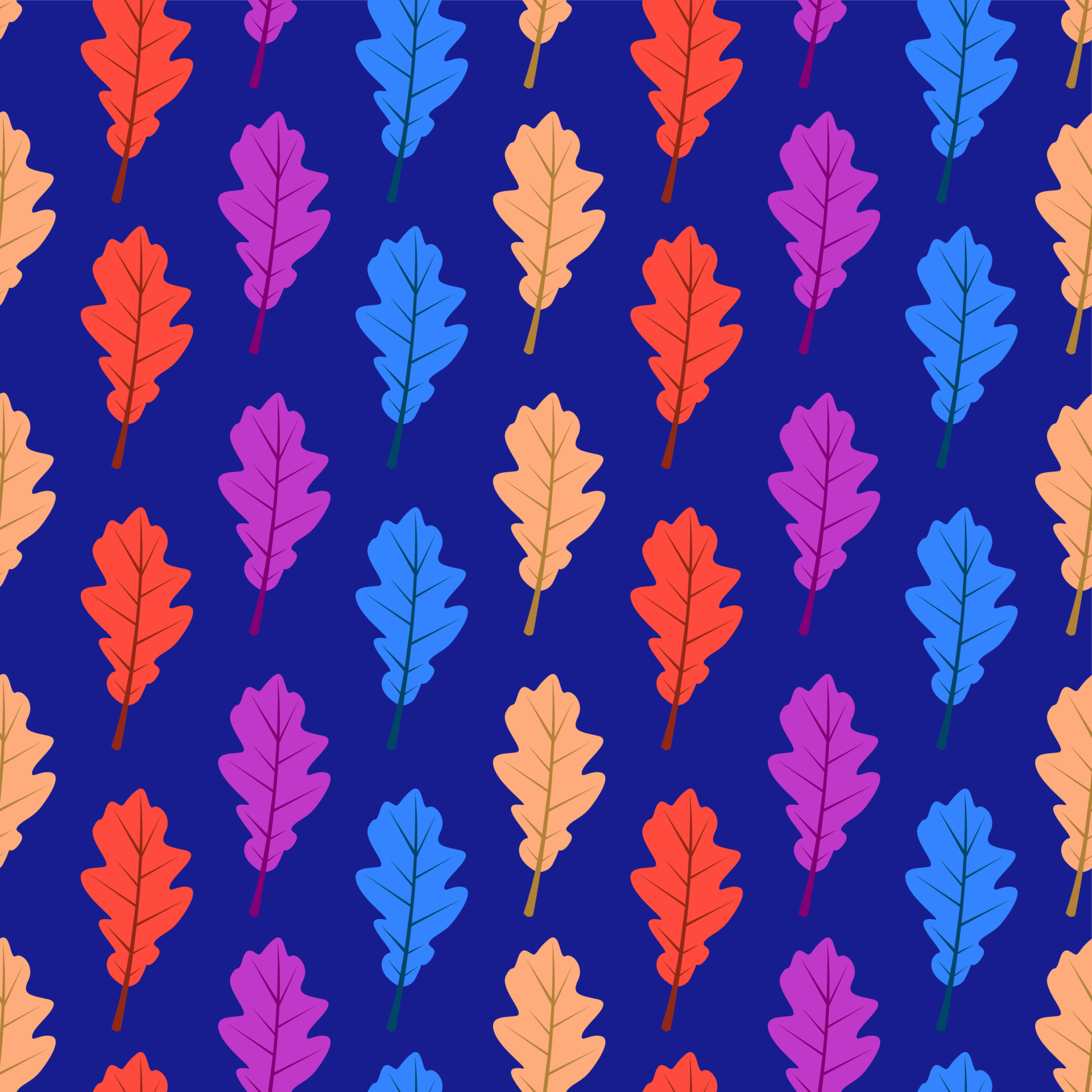 Autumn Leaves Seamless Pattern Background Set 15430391 Vector Art At