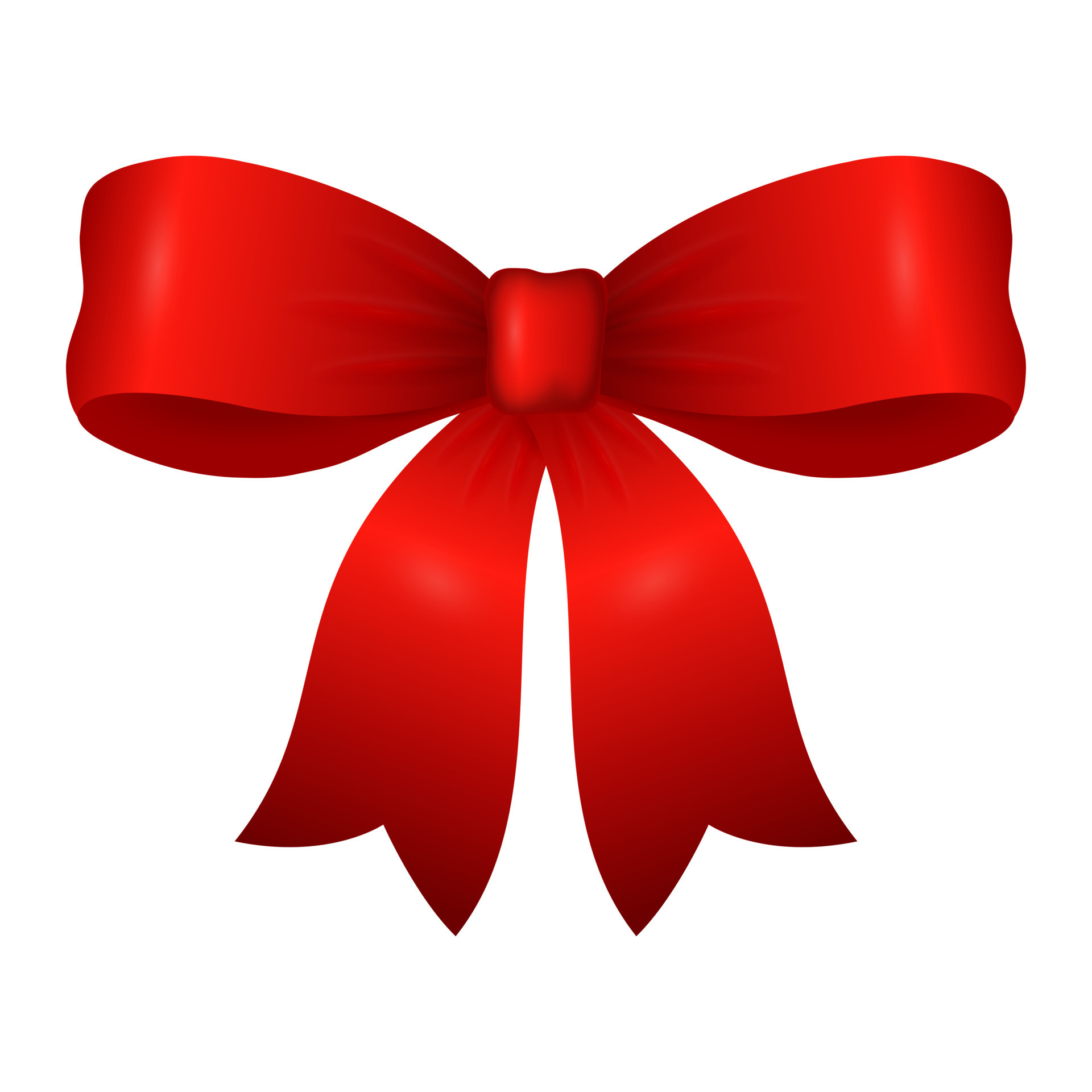 Realistic satin red bow for holiday decor. Red ribbon. Vector ...