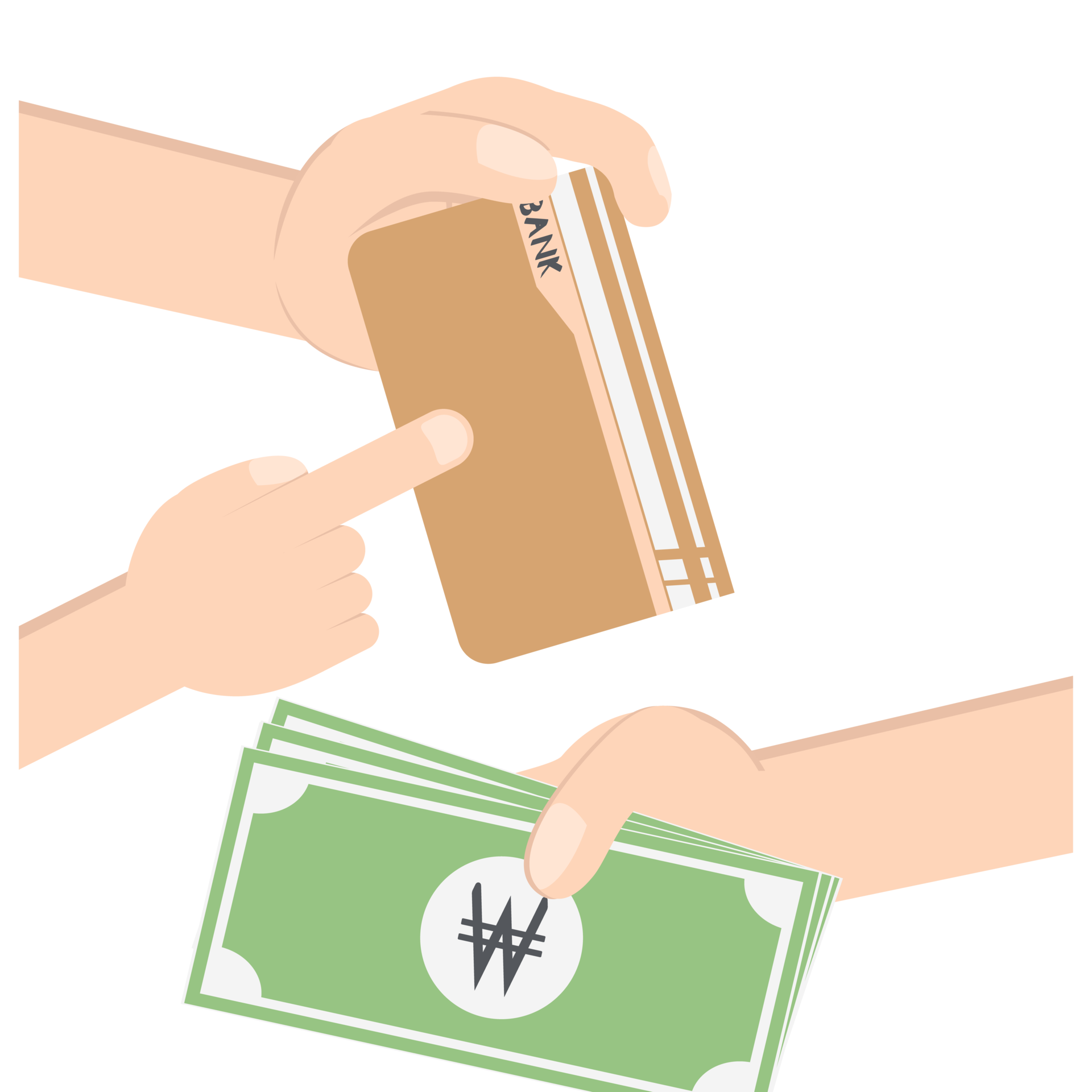 Hand Holding Bank Saving Book And Money Collection 15439296 Png
