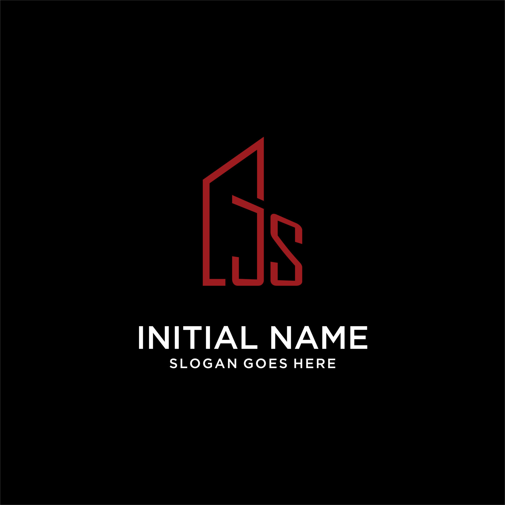 JS initial monogram with building logo design 15441516 Vector Art at ...