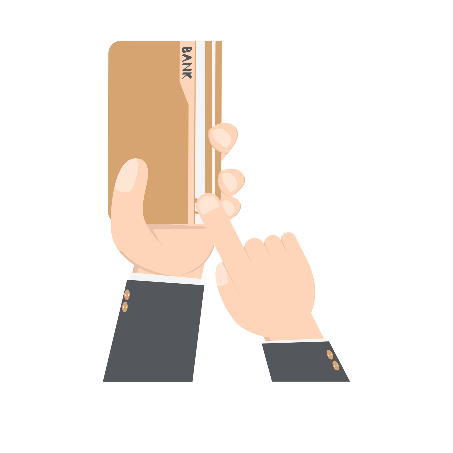 Hand Holding Bank Saving Book And Money Collection 15441643 Png
