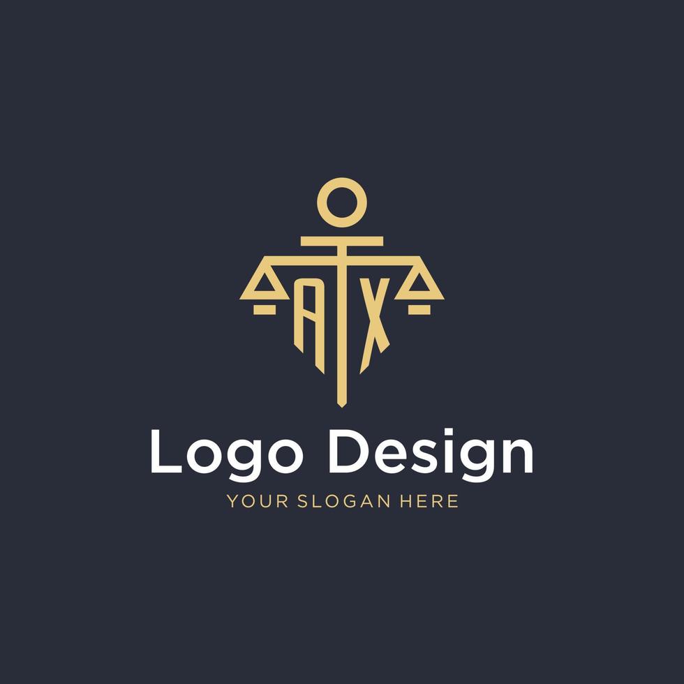 AX initial monogram logo with scale and pillar style design 15442173 Vector Art at Vecteezy