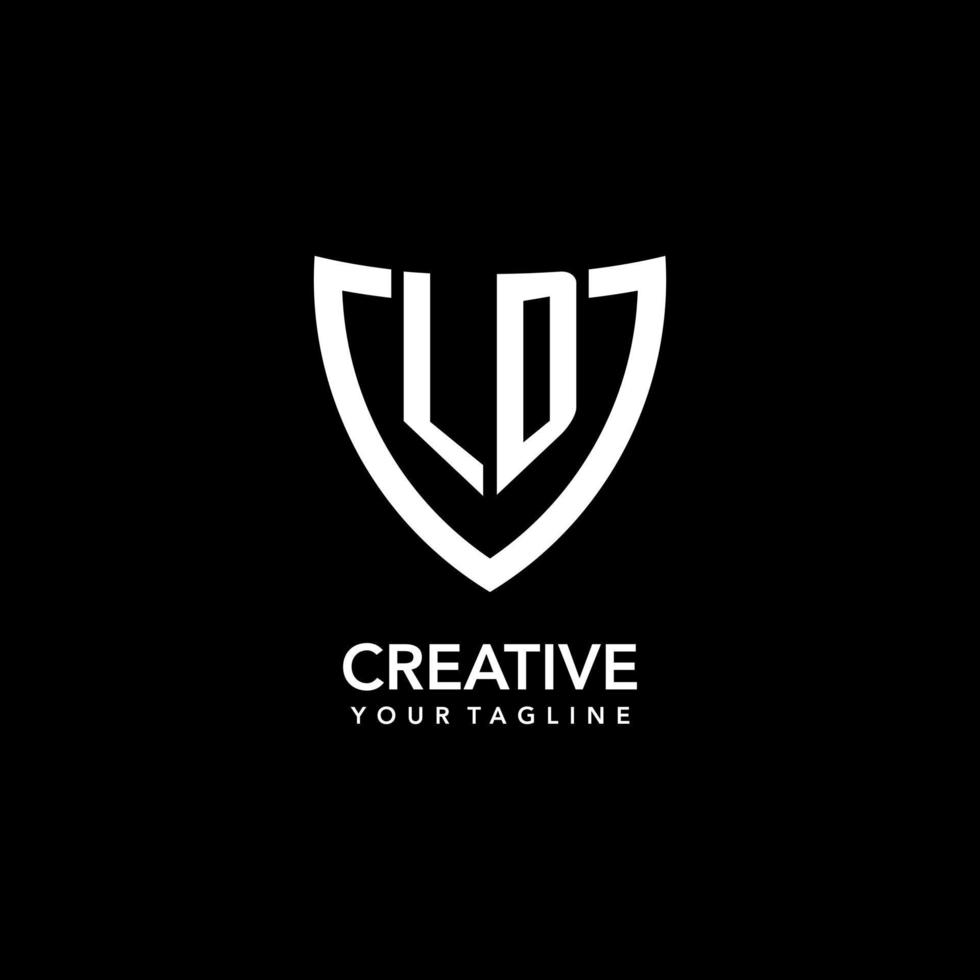 Ld Monogram Initial Logo With Clean Modern Shield Icon Design 15443531 Vector Art At Vecteezy