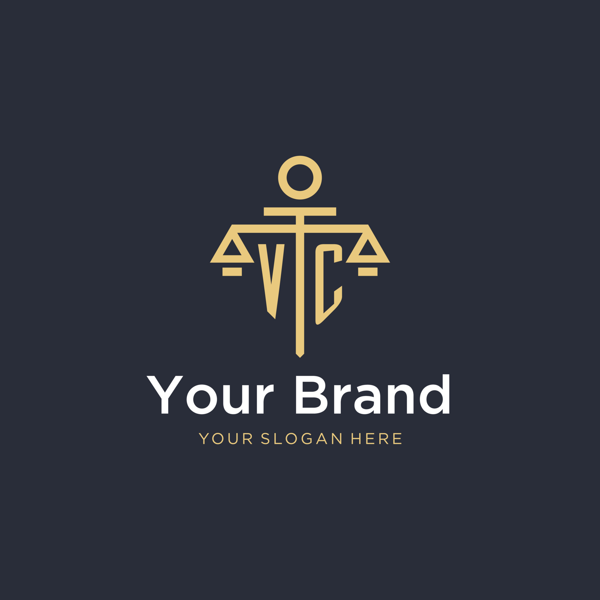 VC initial monogram logo with scale and pillar style design 15443670 ...