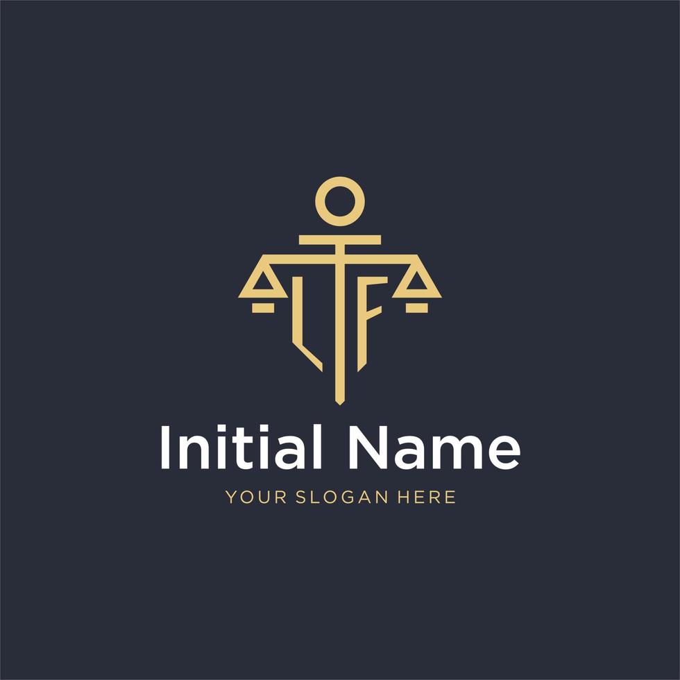 LF initial monogram logo with scale and pillar style design 15443722 Vector Art at Vecteezy