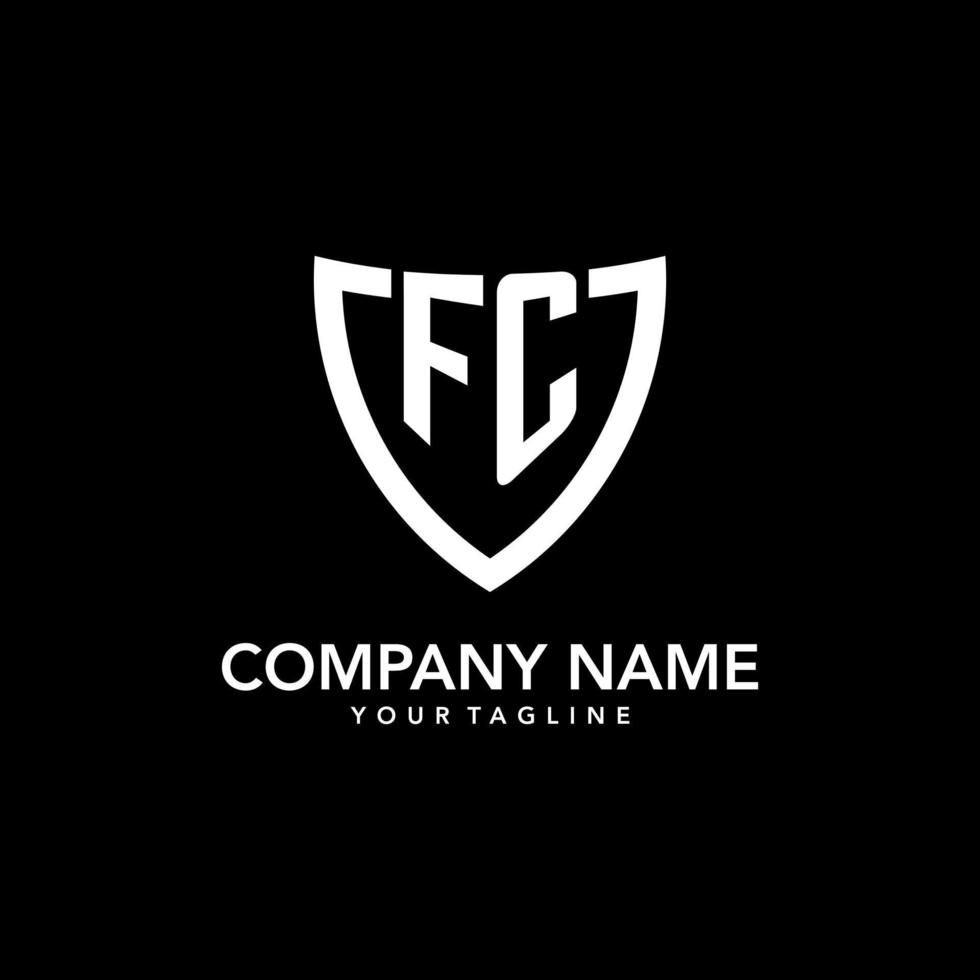 FC monogram initial logo with clean modern shield icon design 15444078 Vector Art at Vecteezy