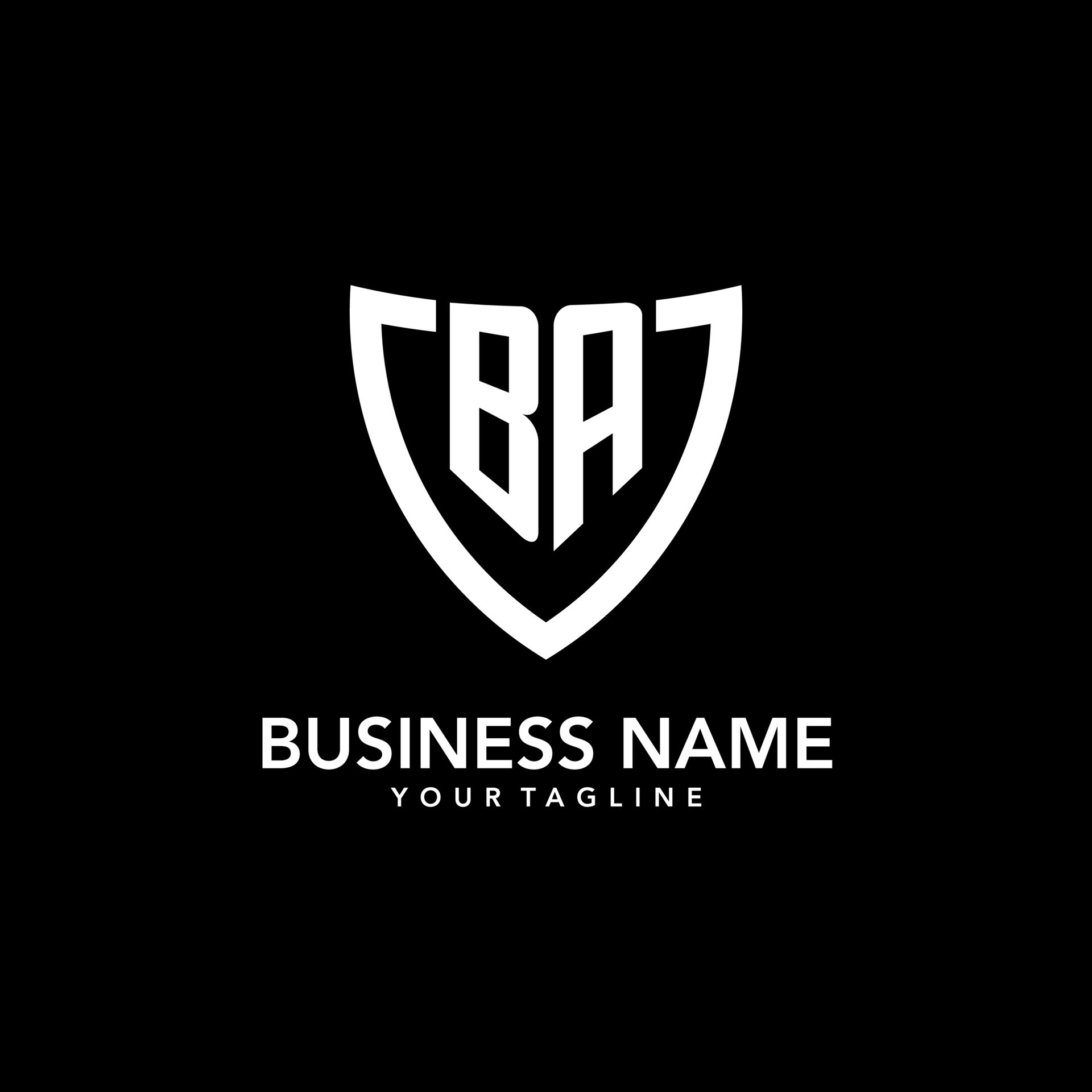BA monogram initial logo with clean modern shield icon design 15445218 ...
