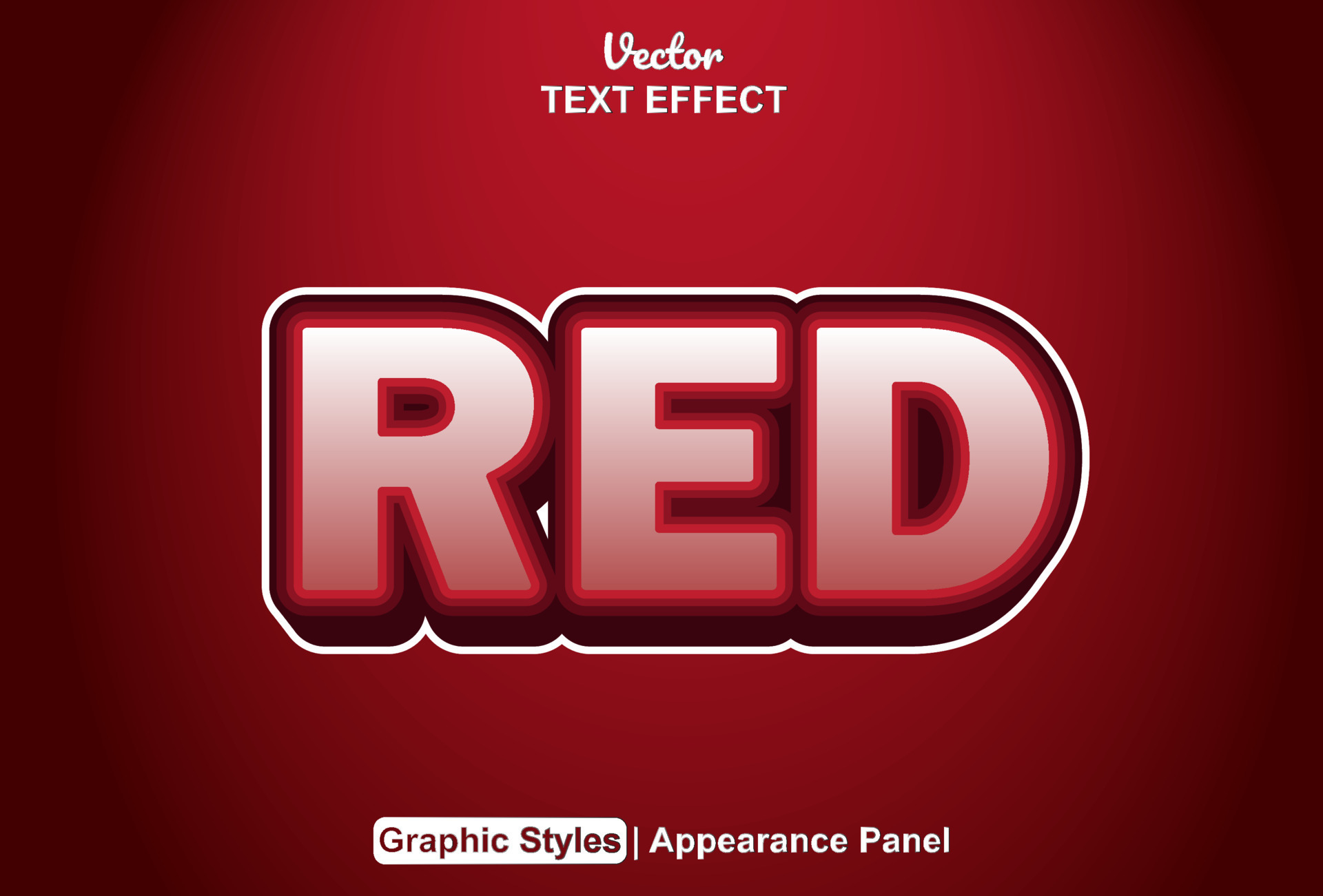 red text effect with graphic style and editable. 15445737 Vector Art at ...