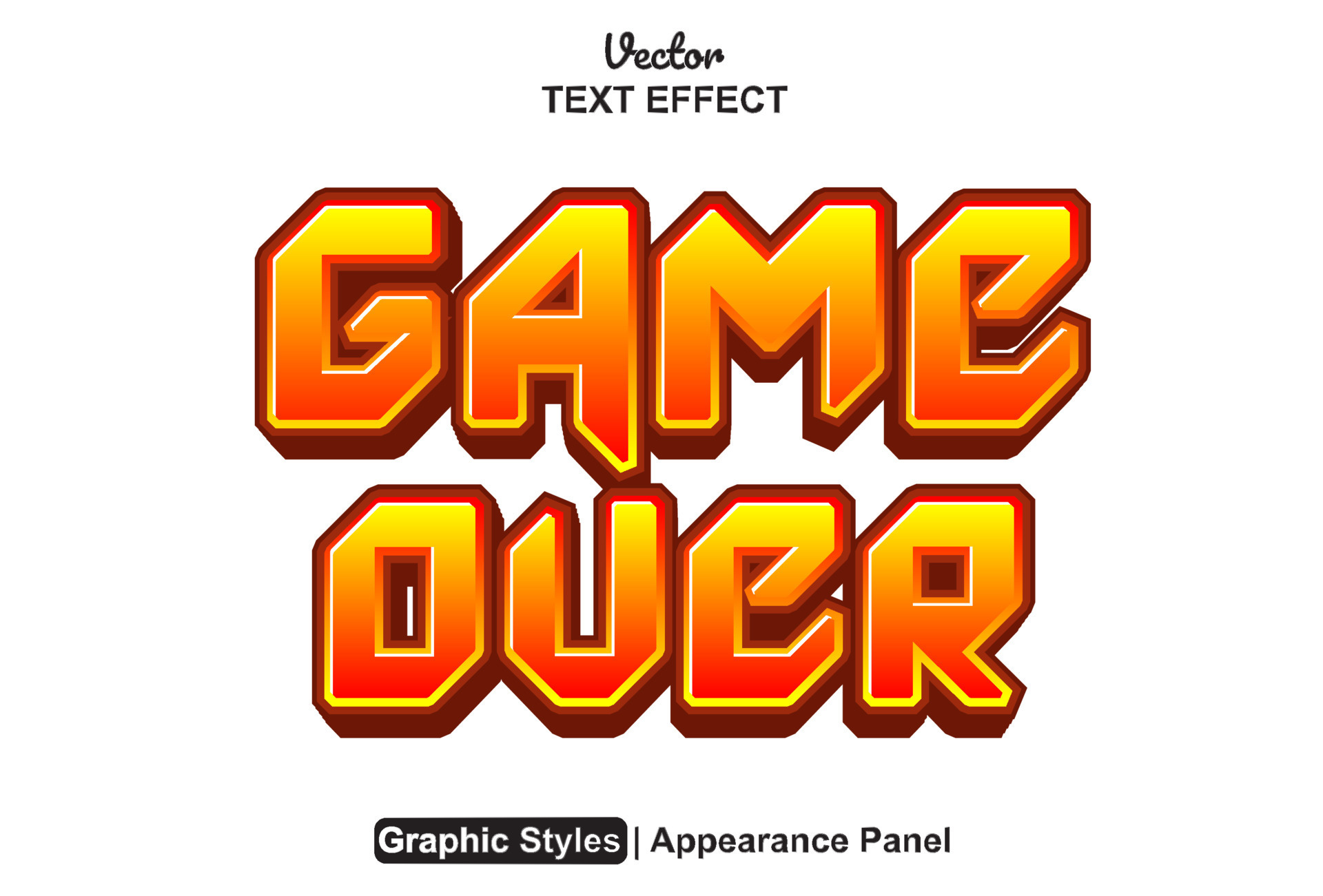 Game over text effect with graphic style and editable. 15445738 Vector Art at Vecteezy