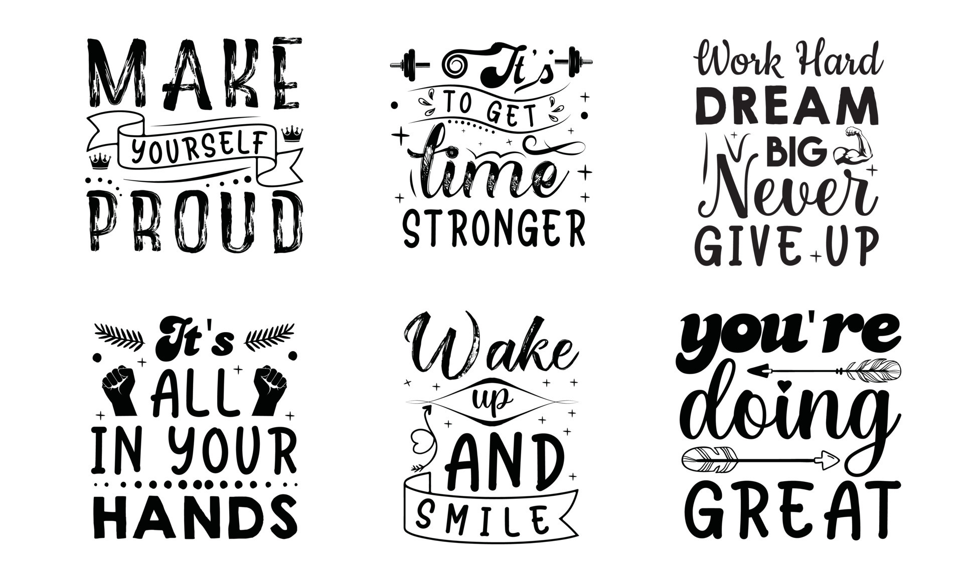 Set Of Motivational Quotes 15449268 Vector Art At Vecteezy