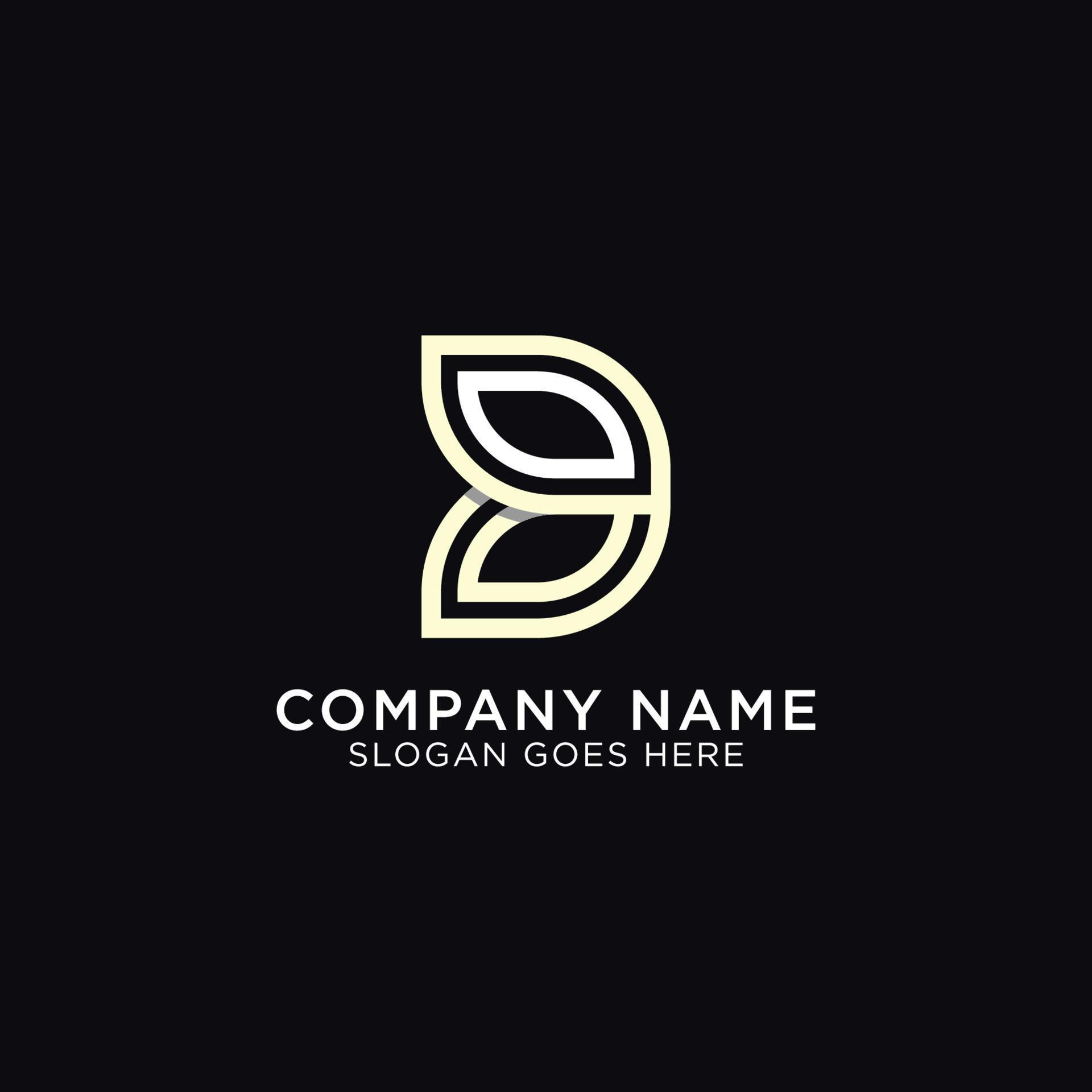 simple monogram of letter D with outline style, initial name D logo ...