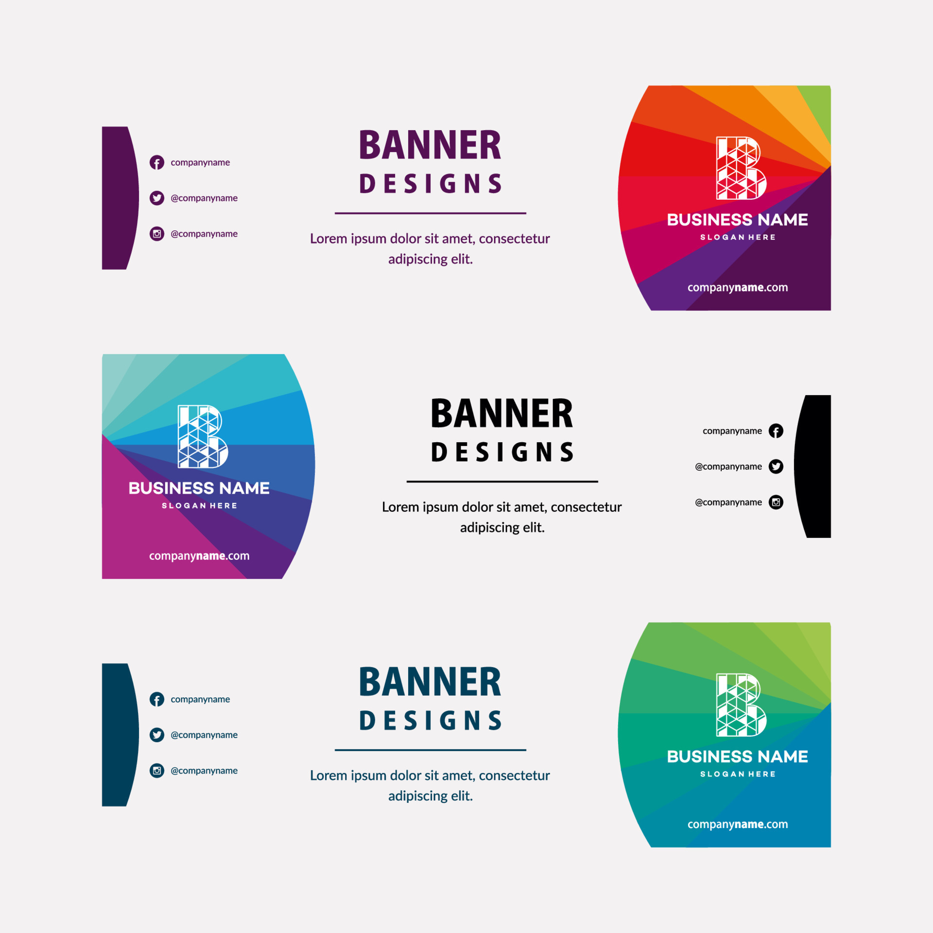 Modern web banners template with diagonal elements for a photo ...
