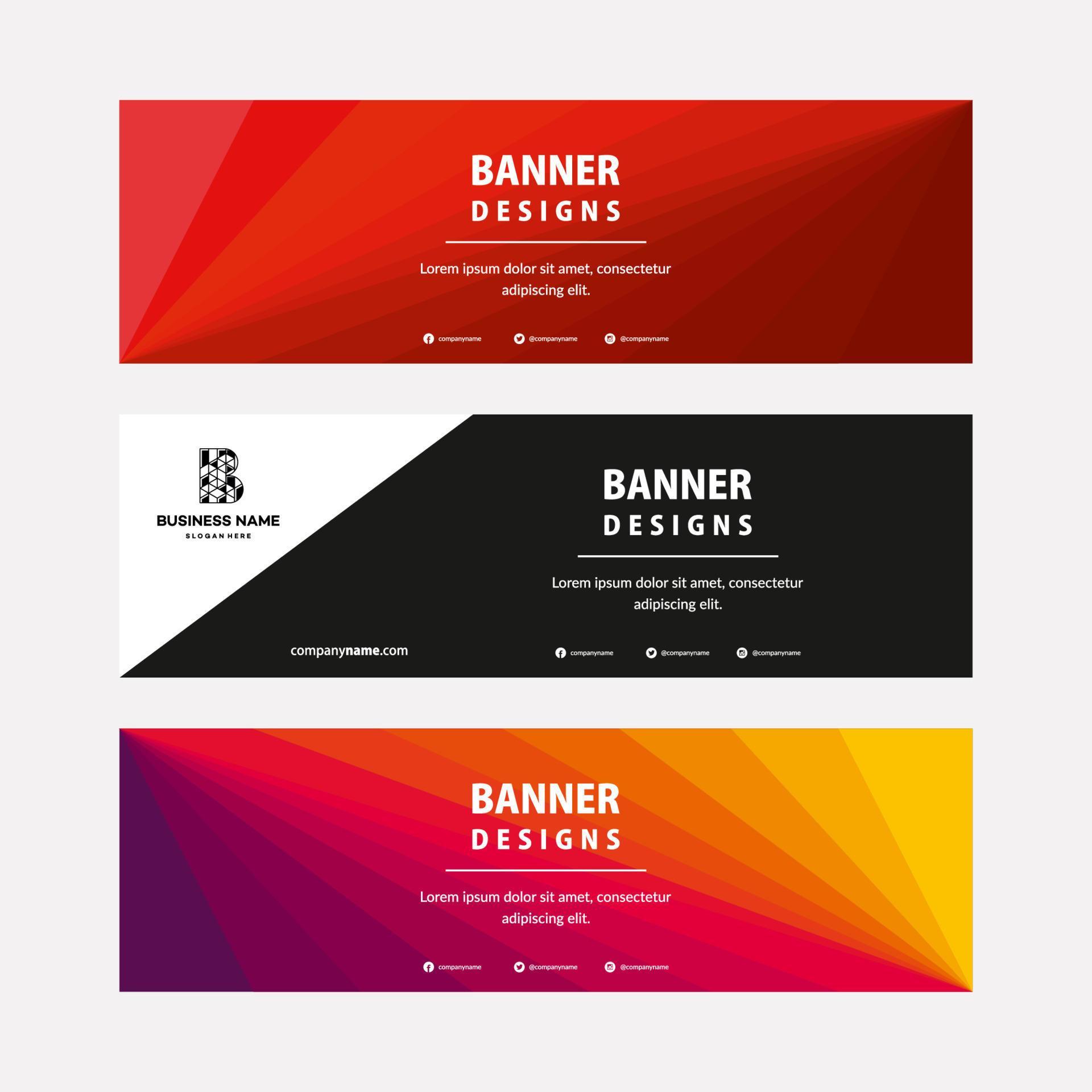 Modern web banners template with diagonal elements for a photo ...