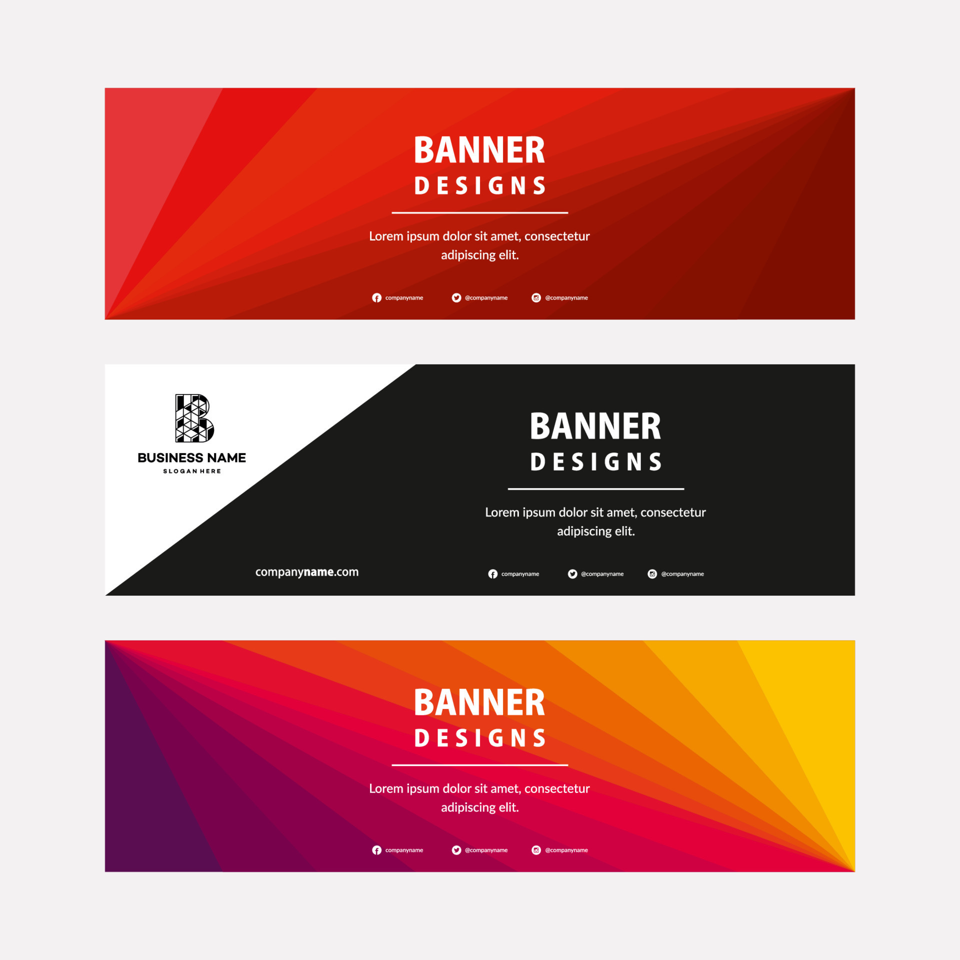 Modern web banners template with diagonal elements for a photo ...