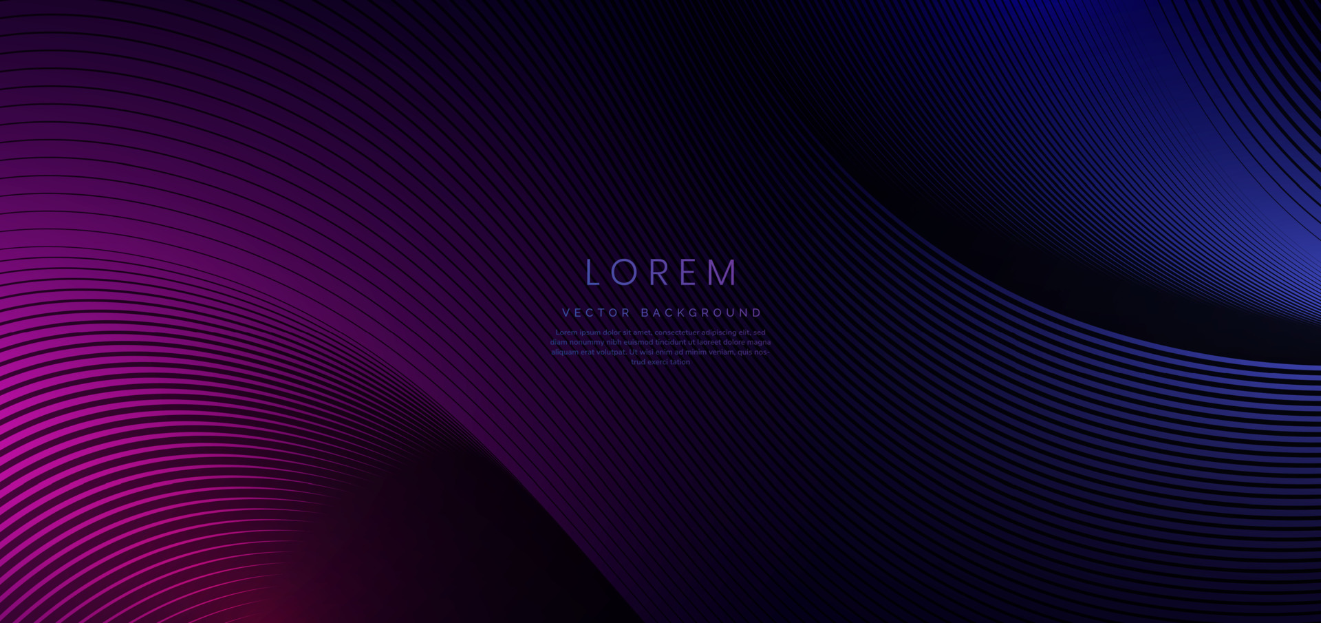 Abstract Background Horizontal Wavy Lines Design And Pattern On Dark Blue And Pink Background