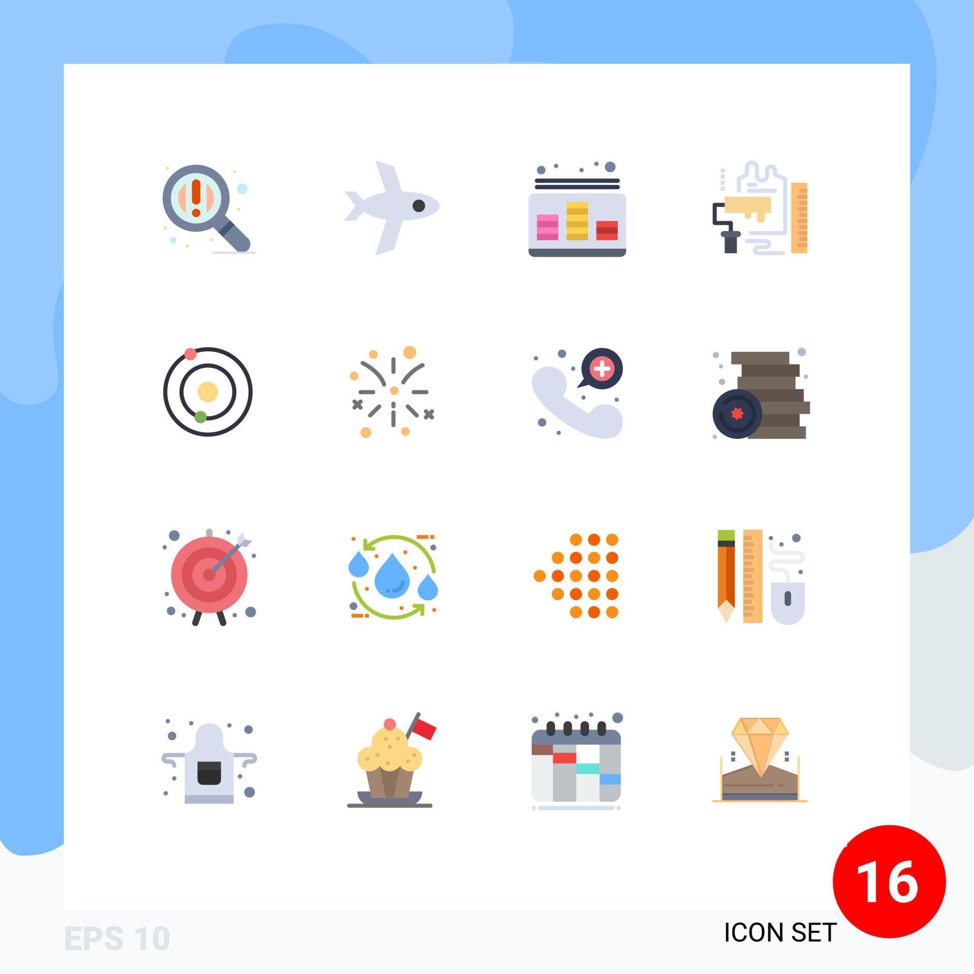 16 Thematic Vector Flat Colors And Editable Symbols Of Universe Solar