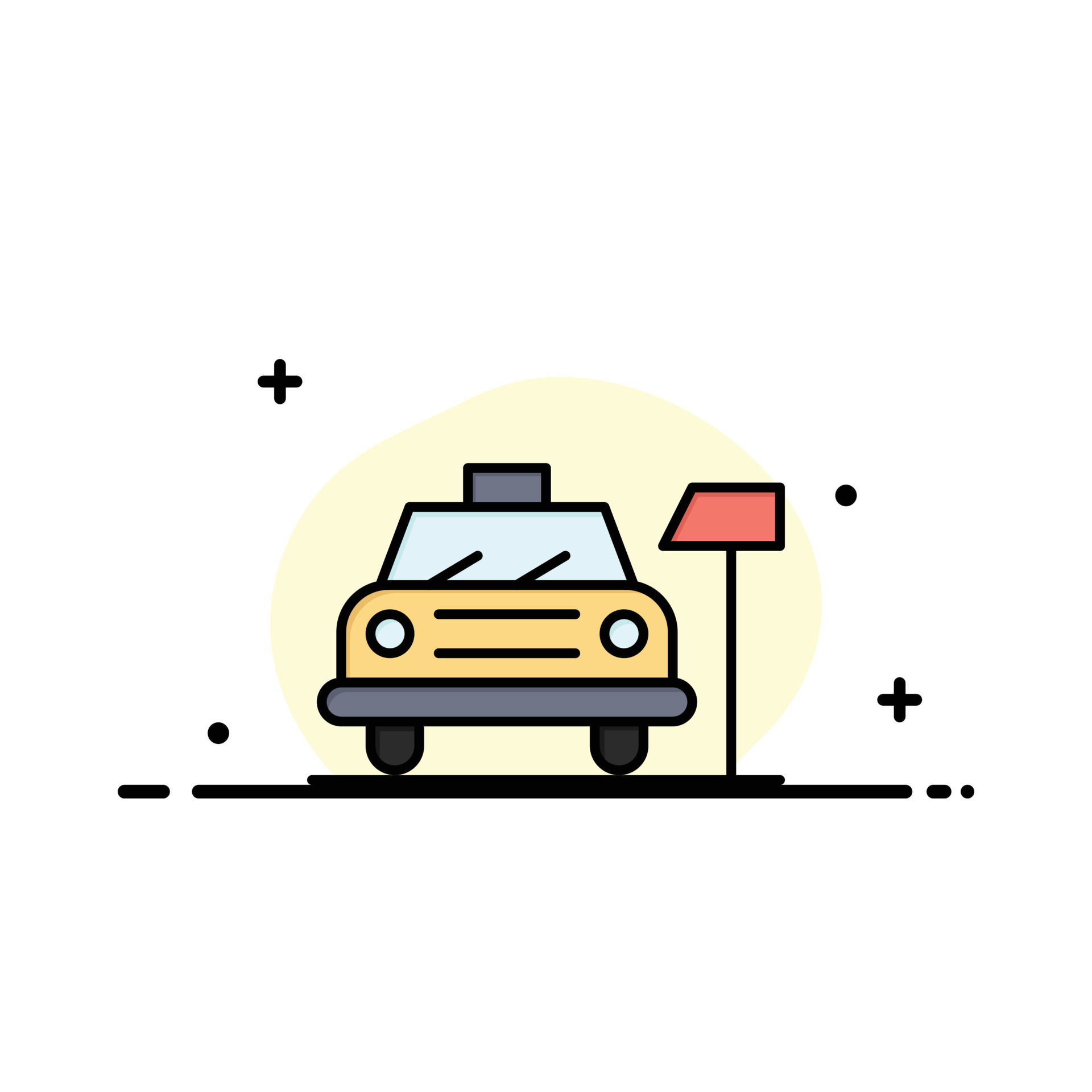 Car Parking Hotel Service Business Flat Line Filled Icon Vector Banner ... Car Parking Hotel Service Business Flat Line Filled Icon Vector Banner ...