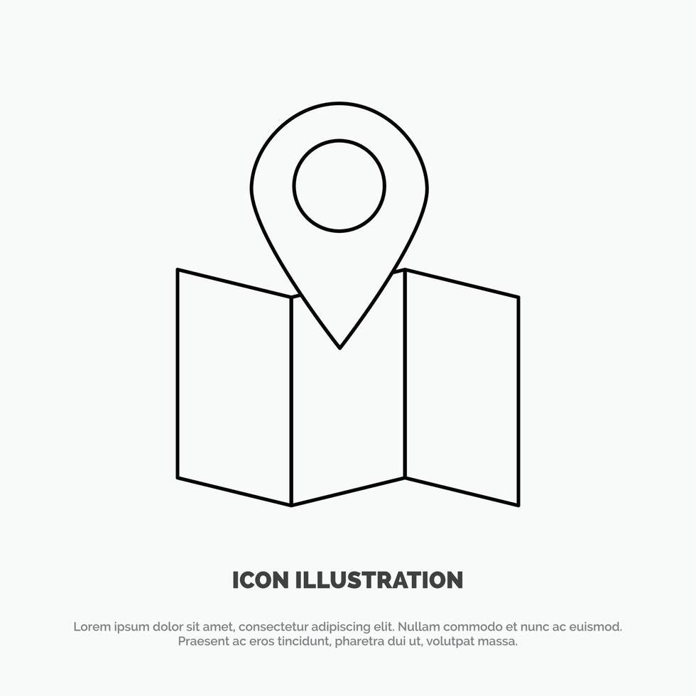 Location Map Pointer Line Icon Vector 15461533 Vector Art at Vecteezy