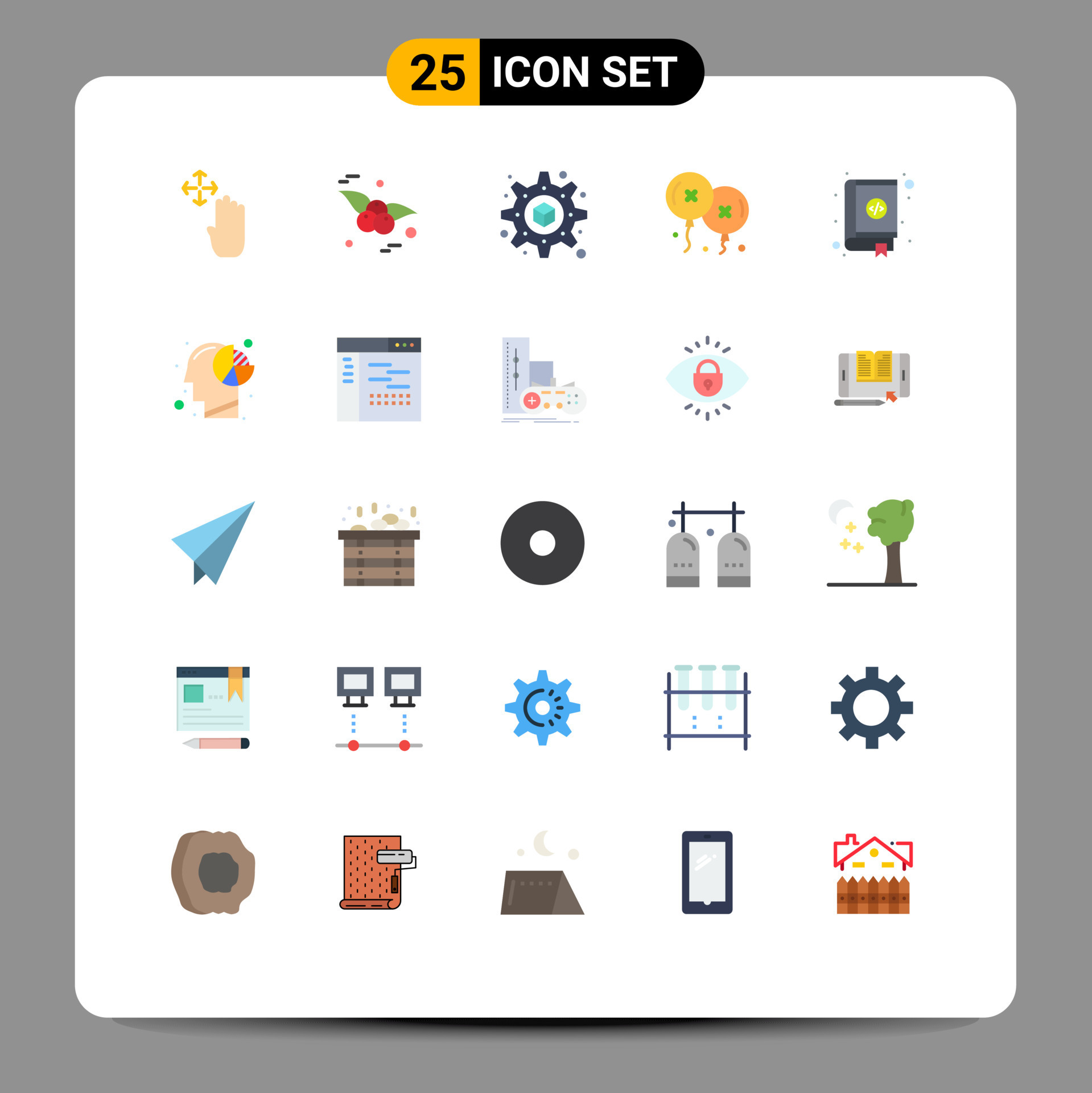 Stock Vector Icon Pack of 25 Line Signs and Symbols for coding contacts ...