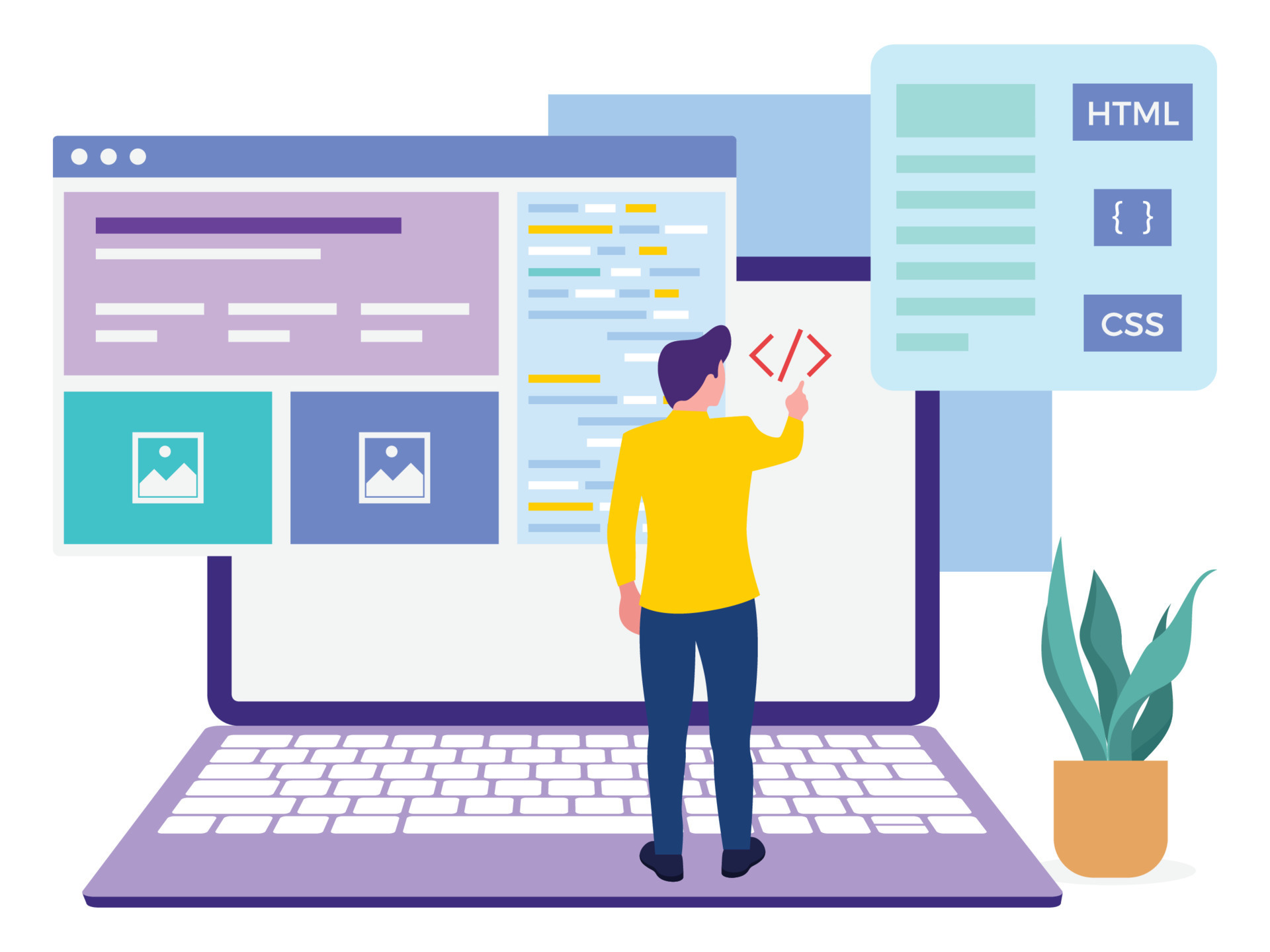 Website project development template 15465853 Vector Art at Vecteezy