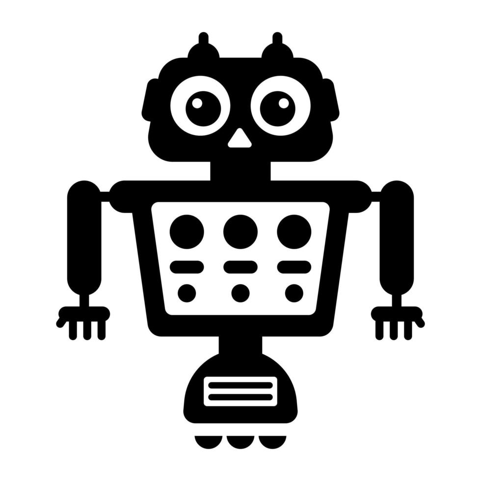 Ai technological testing parameters flat icon of mechanical robot ...