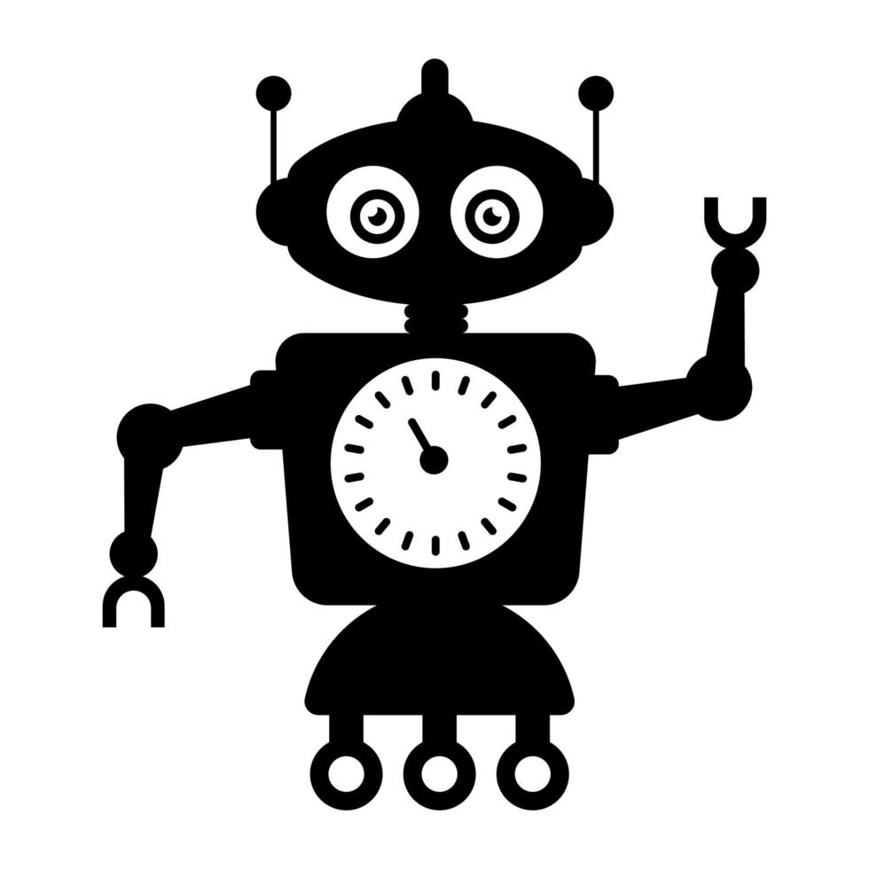 Ai technological testing parameters flat icon of mechanical robot ...