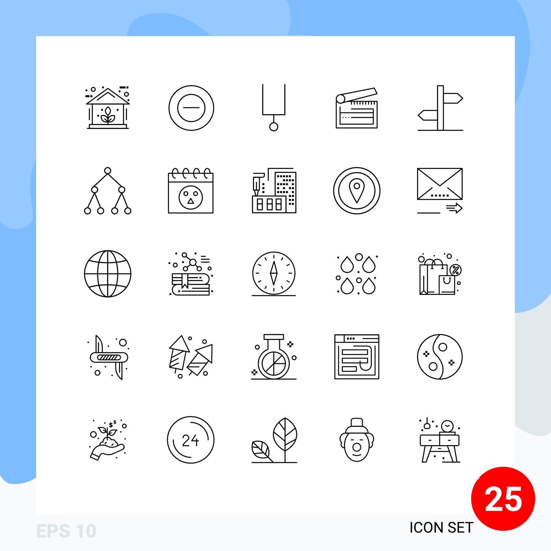 25 Universal Lines Set For Web And Mobile Applications Board Direction