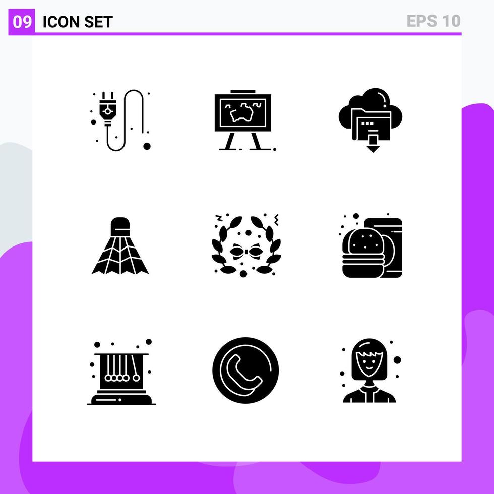 Stock Vector Icon Pack Of 9 Line Signs And Symbols For Bow Sport