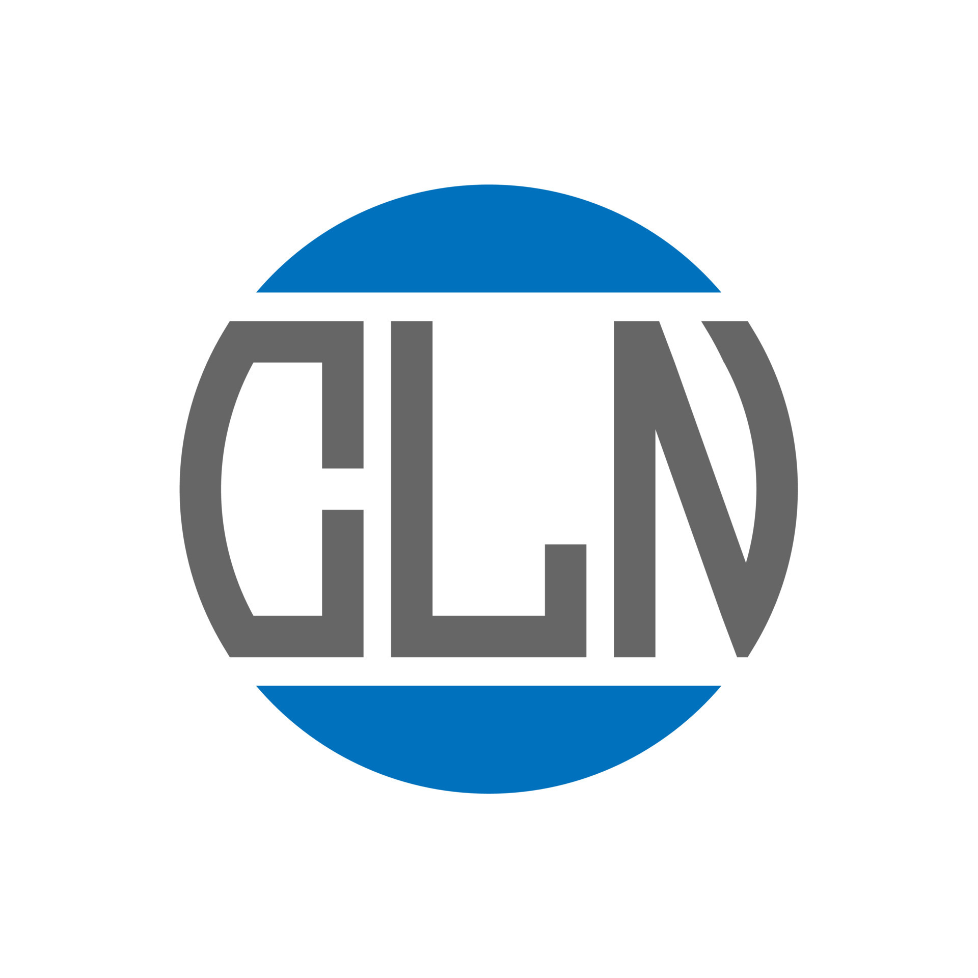 diseño de logotipo de letra cln sobre fondo blanco. concepto de logotipo de círculo de iniciales ...