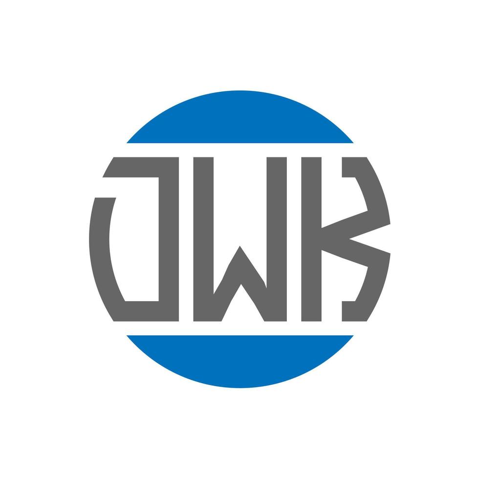 diseño de logotipo de letra dwk sobre fondo blanco. concepto de logotipo de círculo de iniciales ...