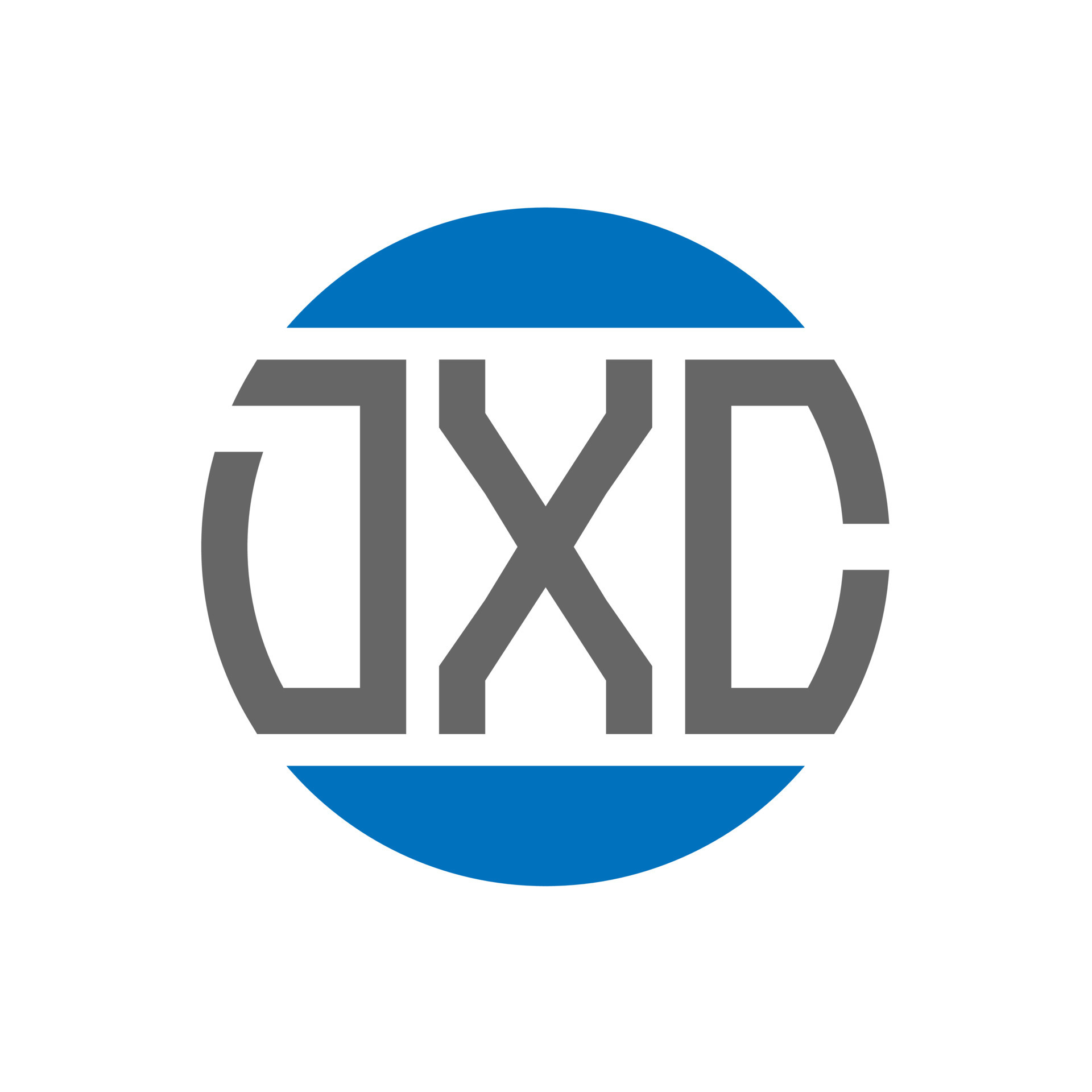 diseño de logotipo de letra dxc sobre fondo blanco. concepto de logotipo de círculo de iniciales ...