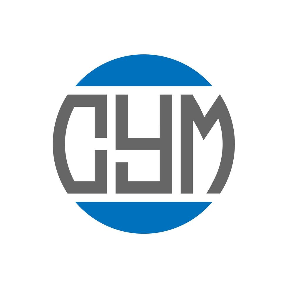 diseño de logotipo de letra cym sobre fondo blanco. concepto de logotipo de círculo de iniciales ...